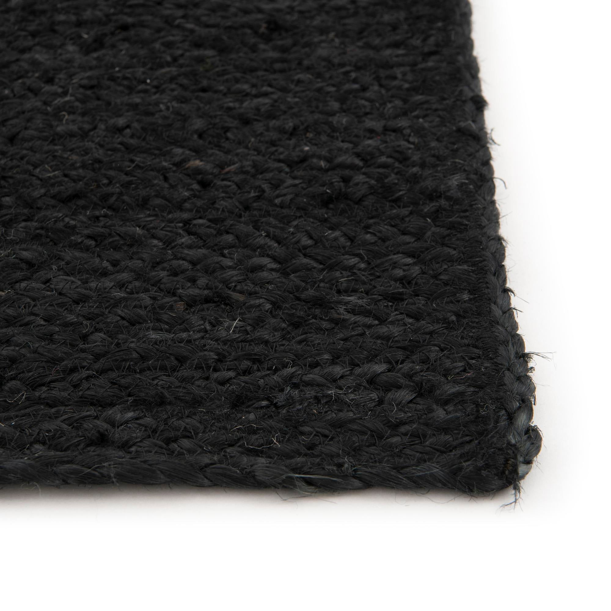 Black 7' 10 x 7' 10 Hand Braided Jute Square Rug | Rugs.com