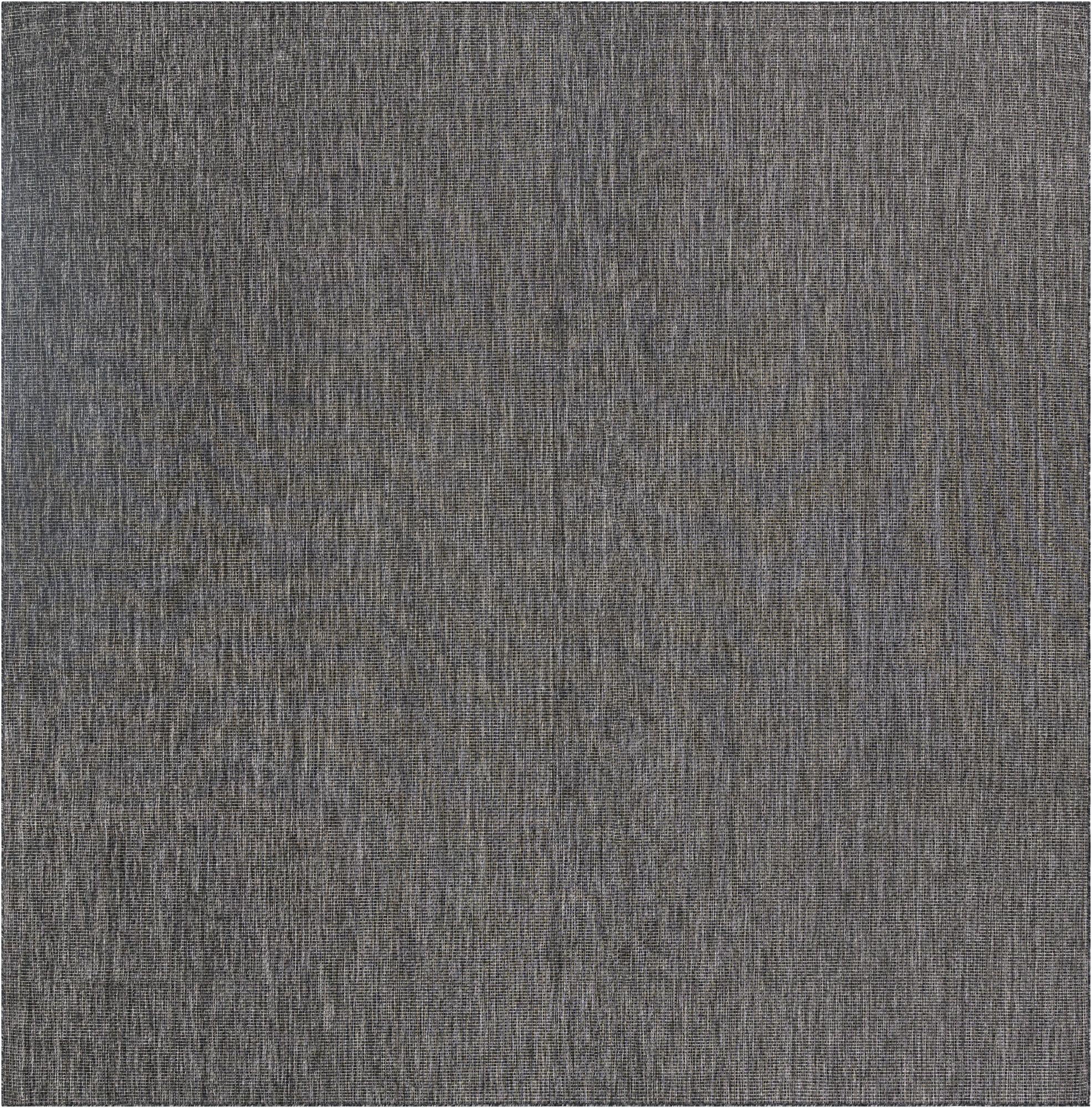 Black 12' x 12' Solid Indoor / Outdoor Square Rug | Rugs.com