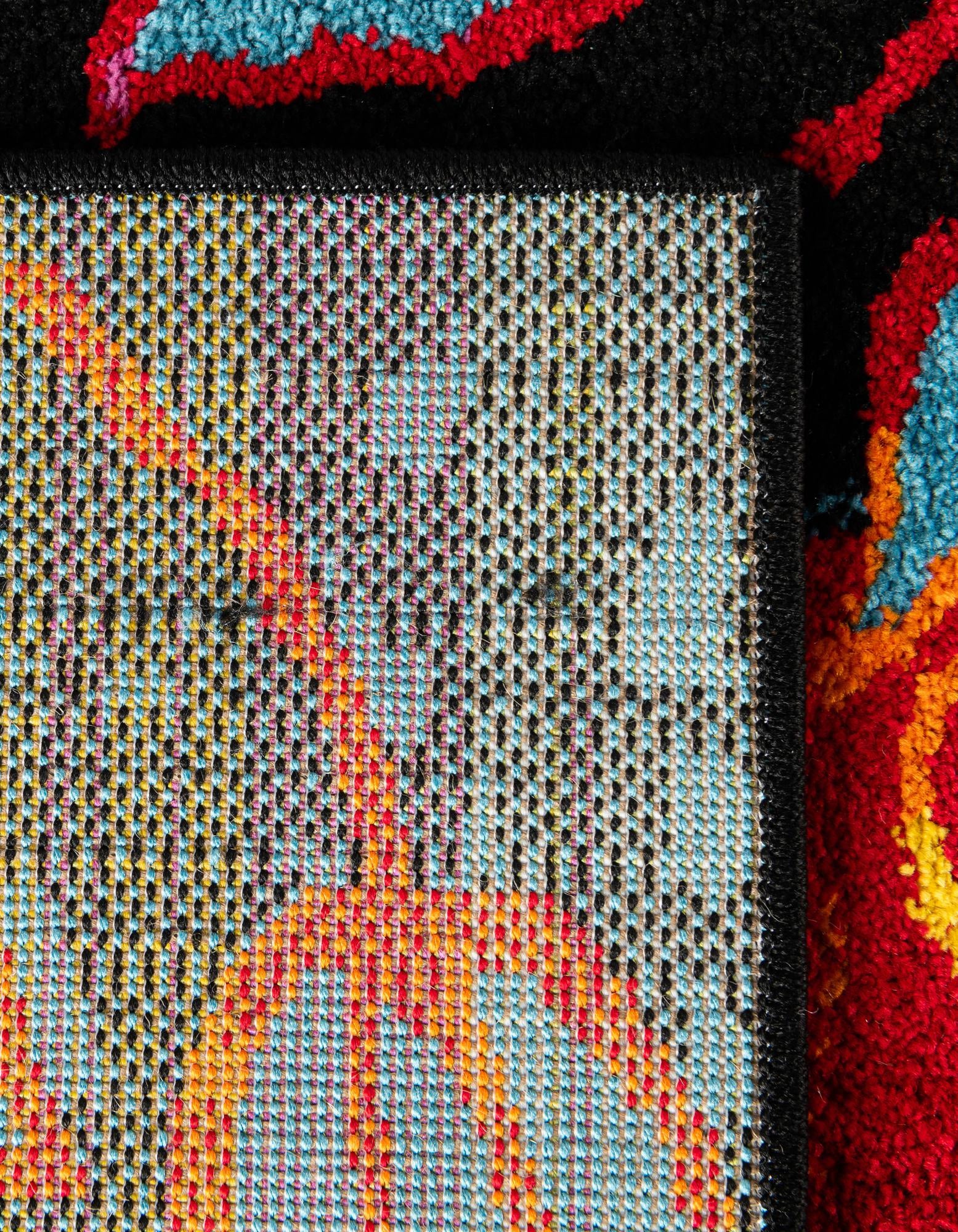 Black 7' 10 x 7' 10 Tuscany Square Rug | Rugs.com