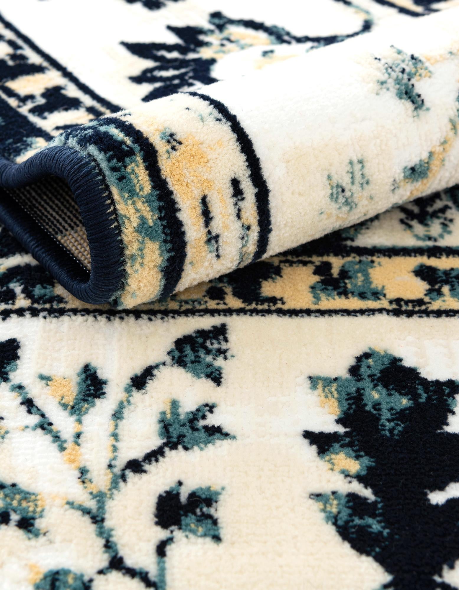 Blue and Ivory 7' 10 x 10' Nain Design Rug | Rugs.com