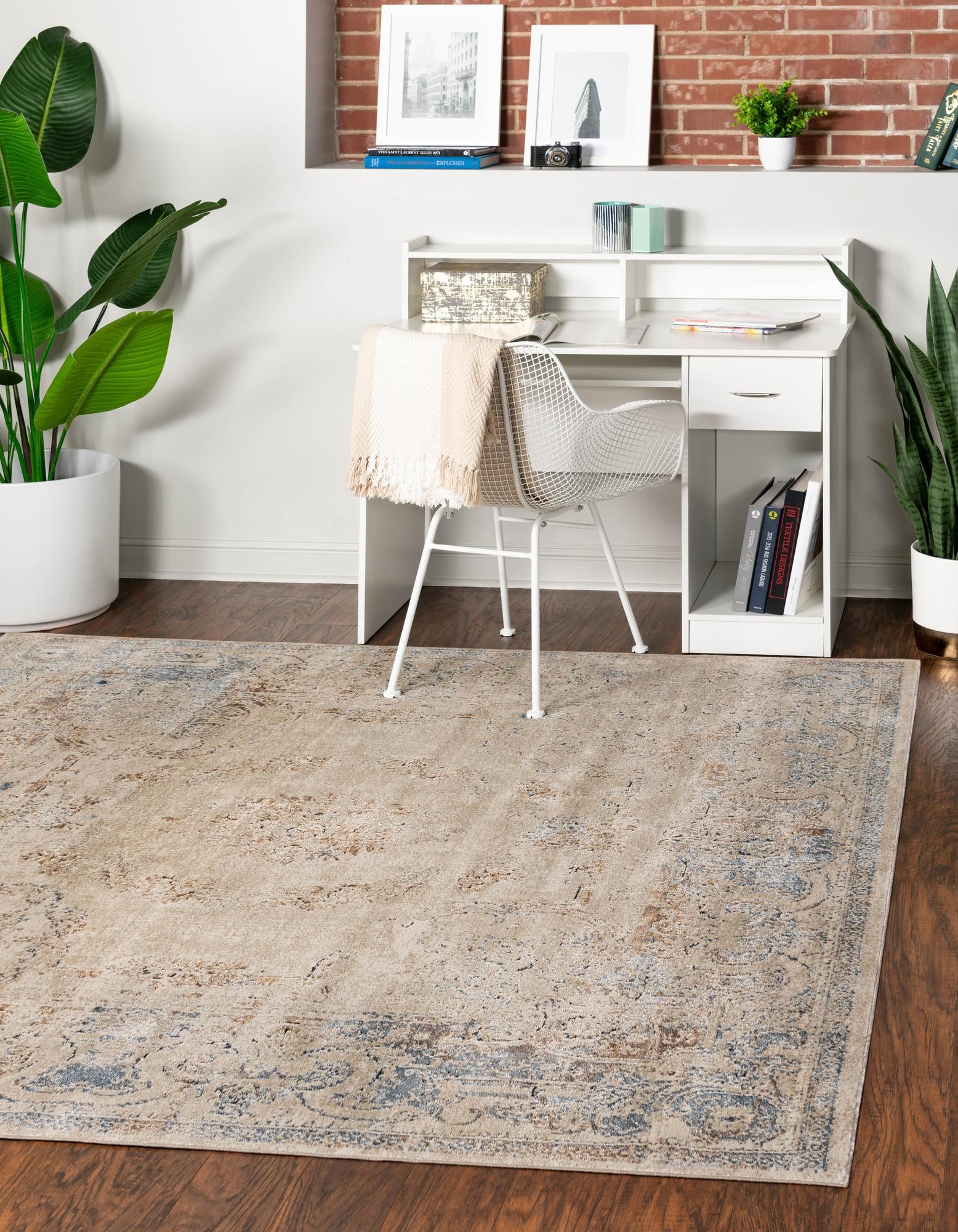 Beige 7' x 7' Eliza Square Rug | Rugs.com