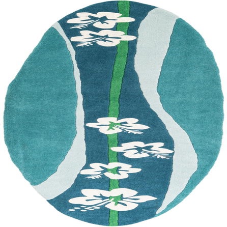 Blue 2' x 8' 10 SurfBoard Wool Freeform Rug | Rugs.com