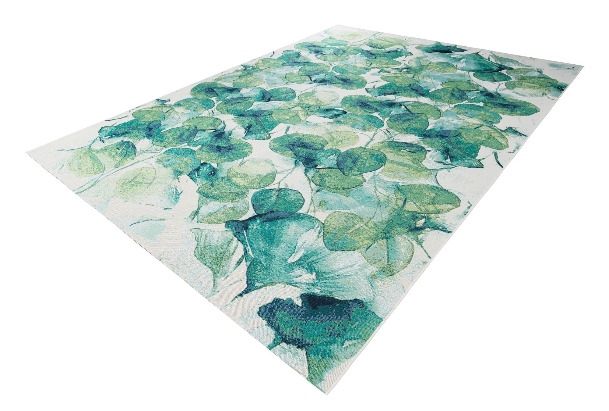 Blue Green 10' x 14' 2 Botanical Indoor / Outdoor Rug | Rugs.com