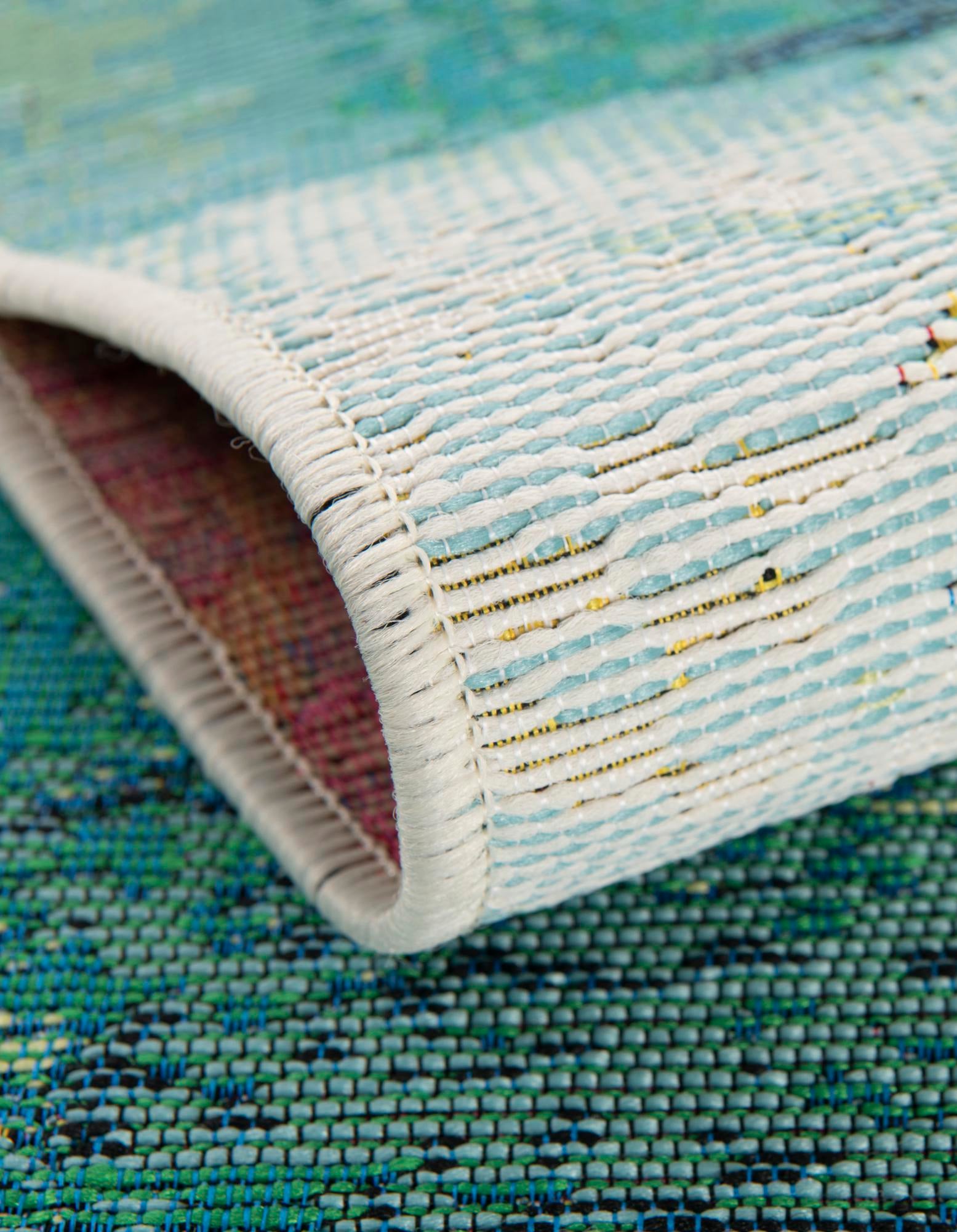 Blue Green 10' x 14' 2 Botanical Indoor / Outdoor Rug | Rugs.com