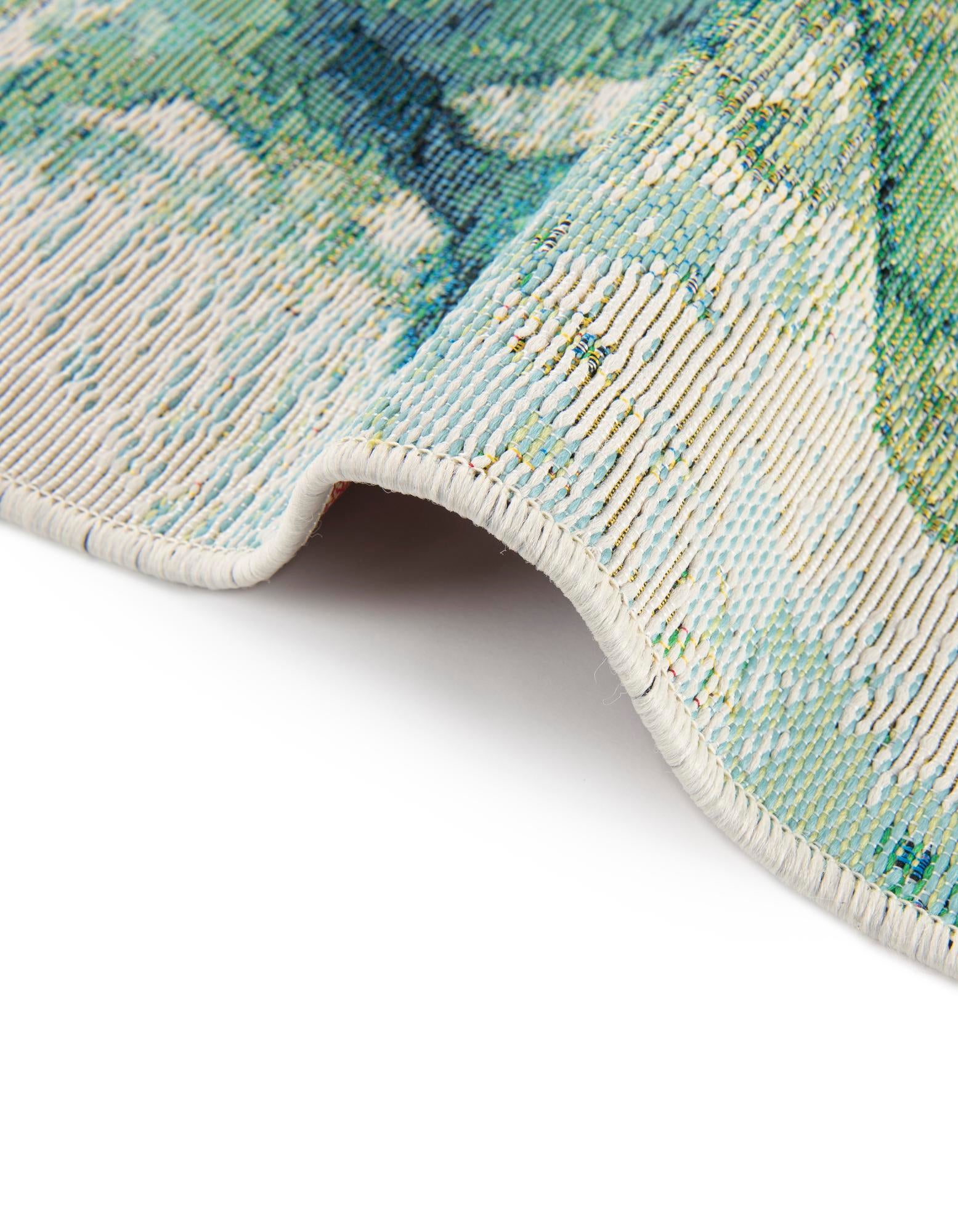 Blue Green 6' x 9' Botanical Indoor / Outdoor Rug | Rugs.com