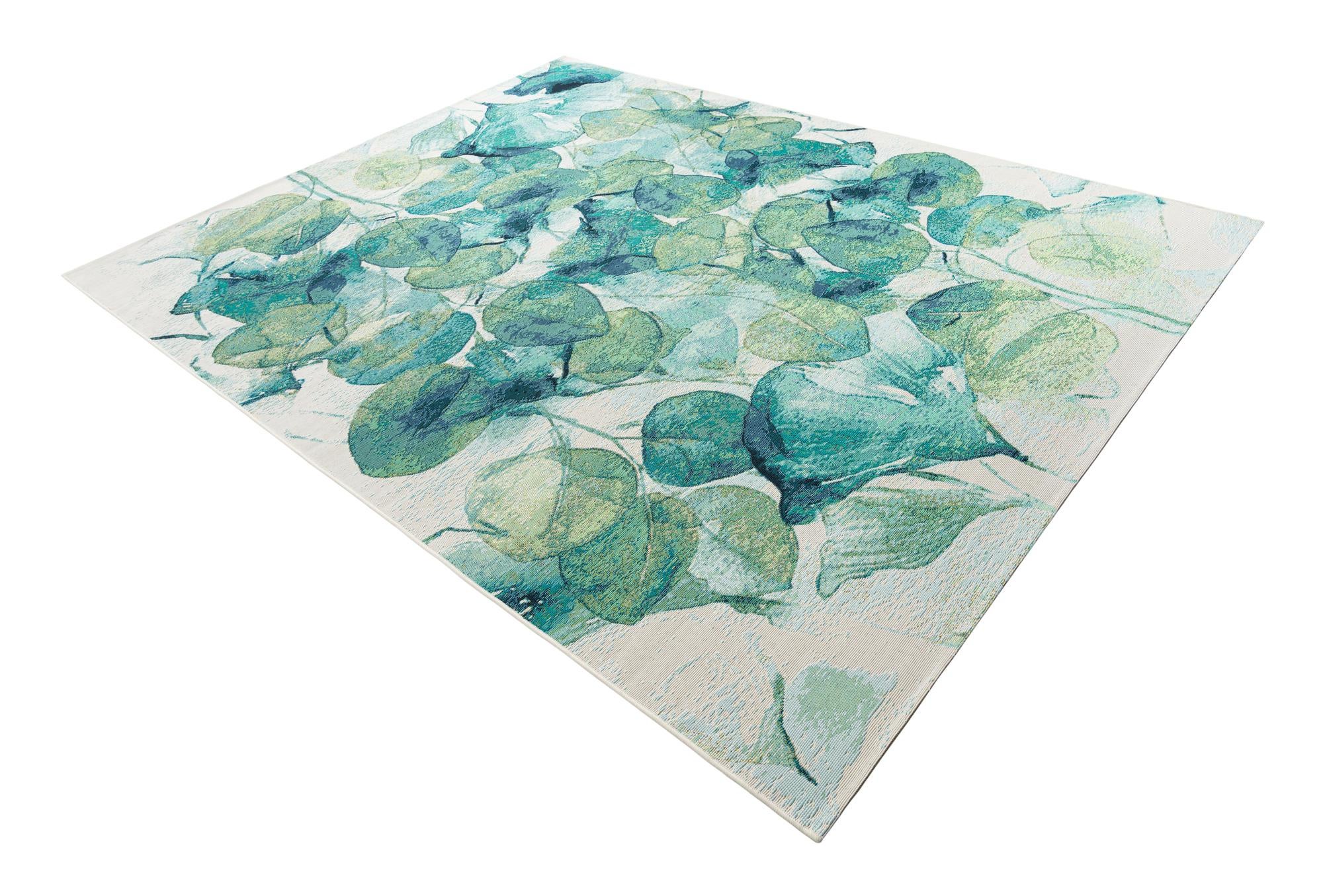 Blue Green 7' 10 x 10' Botanical Indoor / Outdoor Rug | Rugs.com