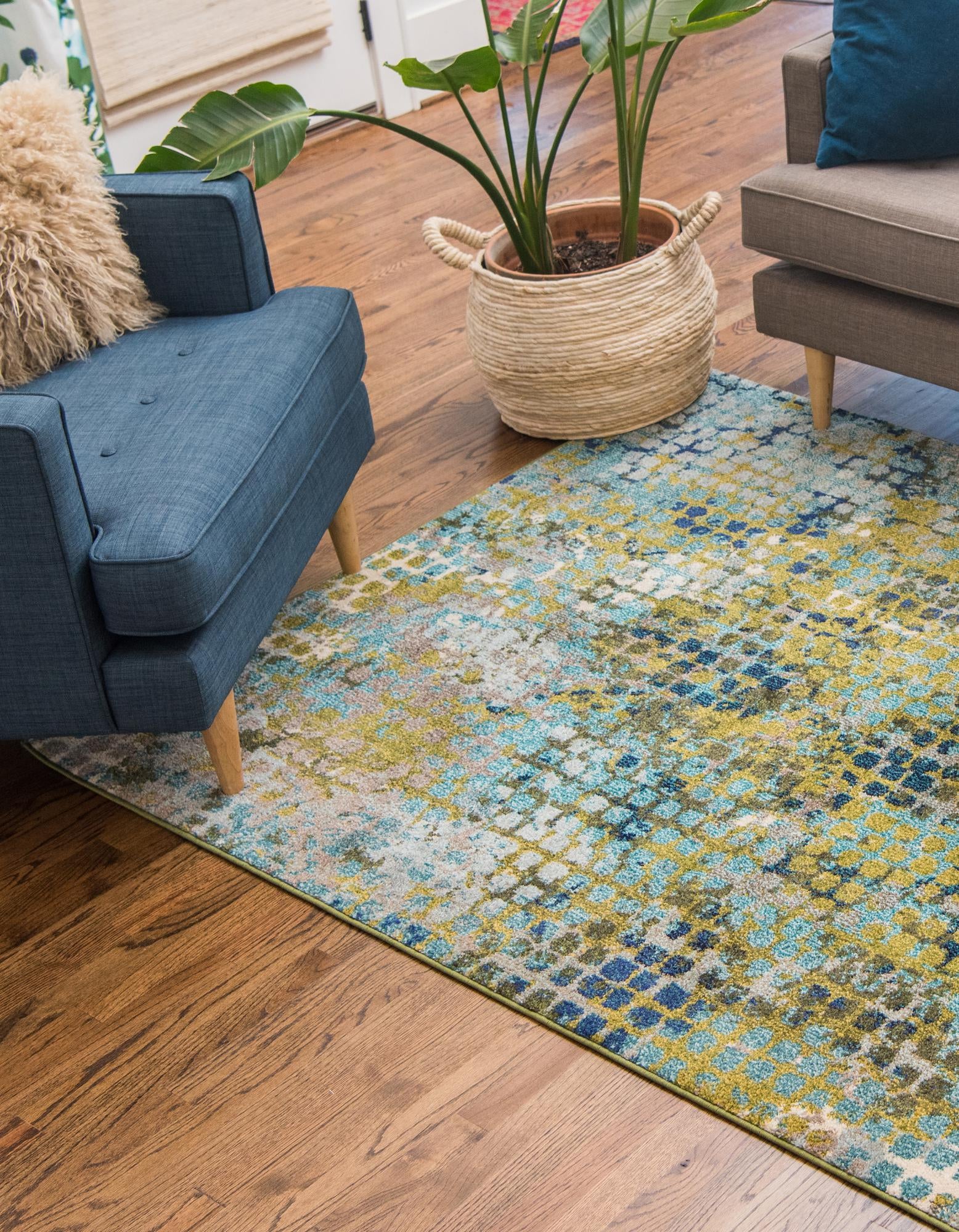Blue Green 9' x 12' Theia Rug | Rugs.com