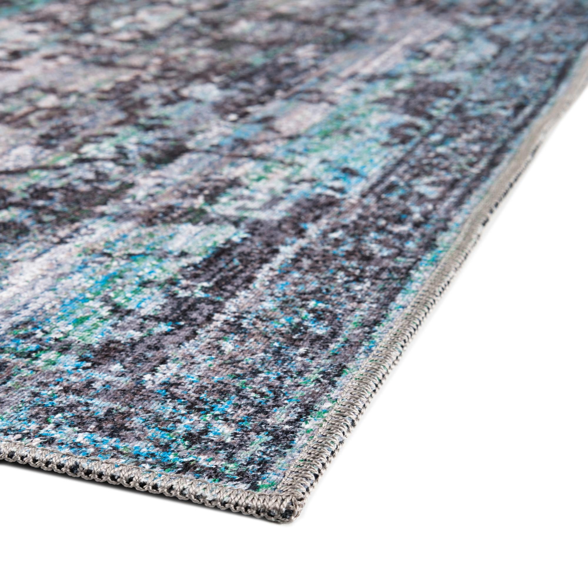 Blue Green 7' 3 x 7' 3 Washable Francesca Square Rug | Rugs.com