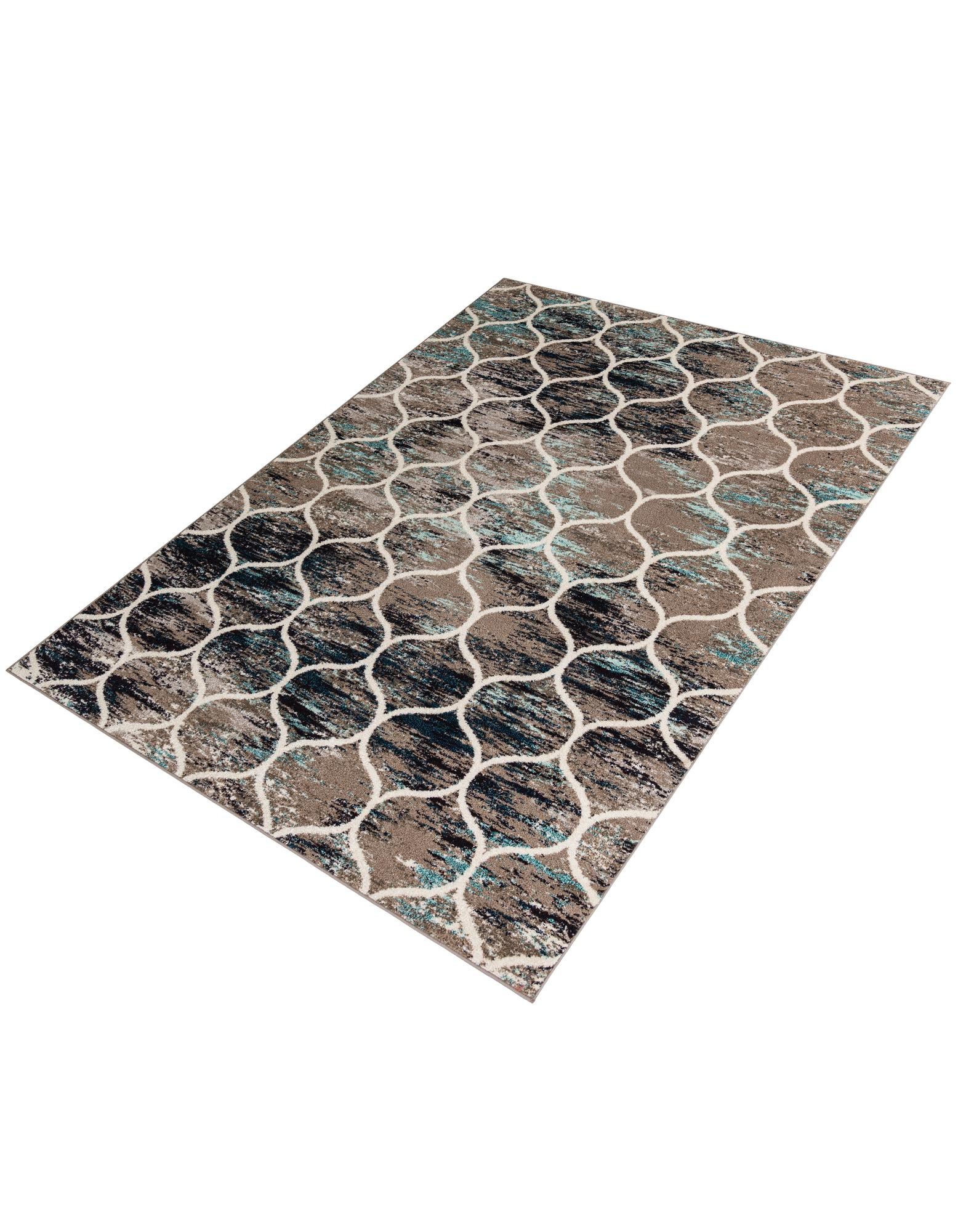 Blue Multicolor 8' x 10' Lattice Frieze Rug | Rugs.com