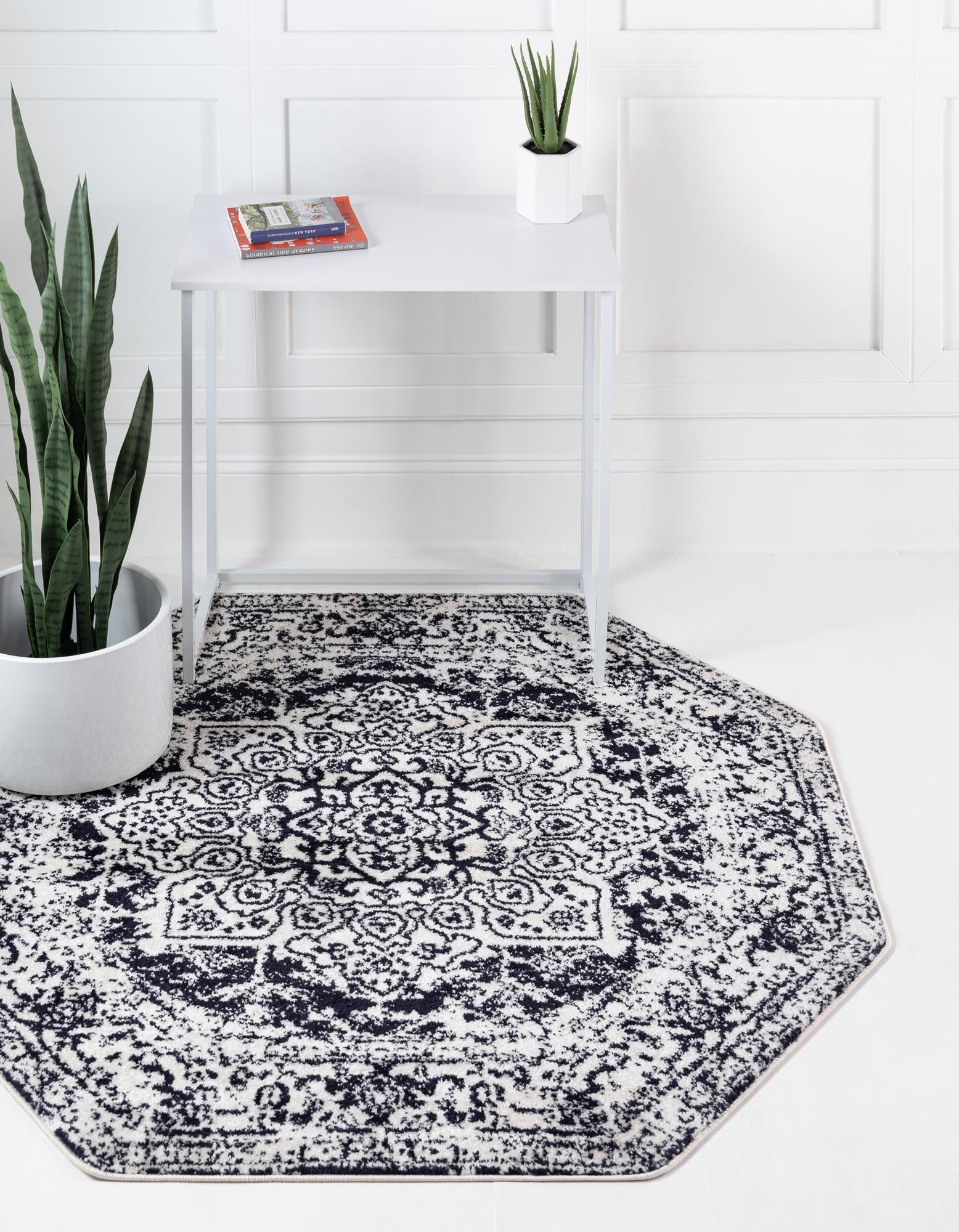 Dark Gray 5' 3 x 5' 3 Arlington Octagon Rug | Rugs.com