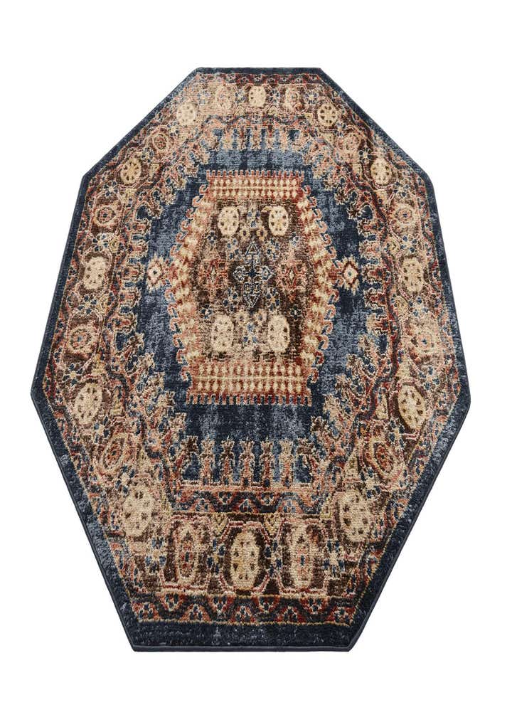 Blue 5' 3 x 5' 3 Eden Octagon Rug | Rugs.com