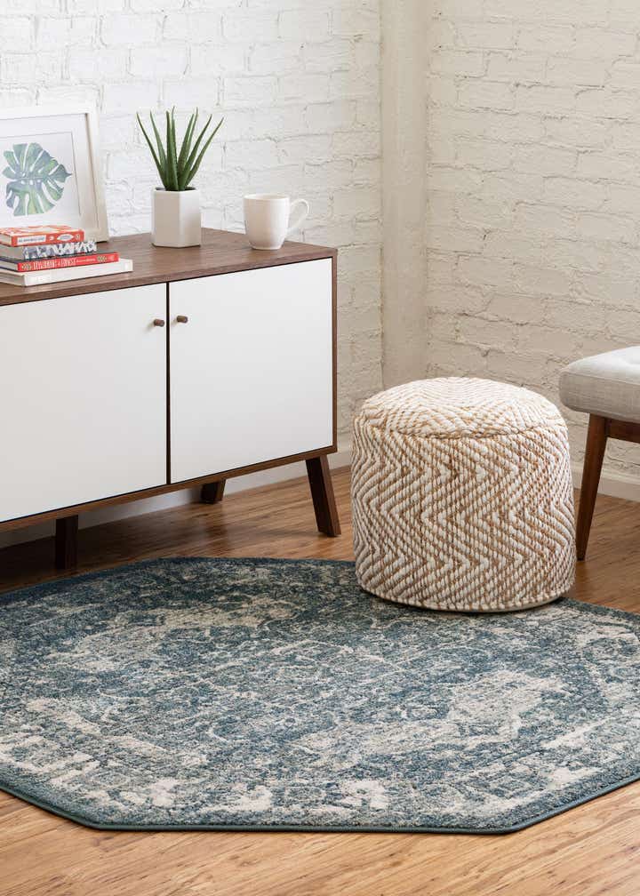 Blue 7' 10 x 7' 10 Isabella Octagon Rug | Rugs.com