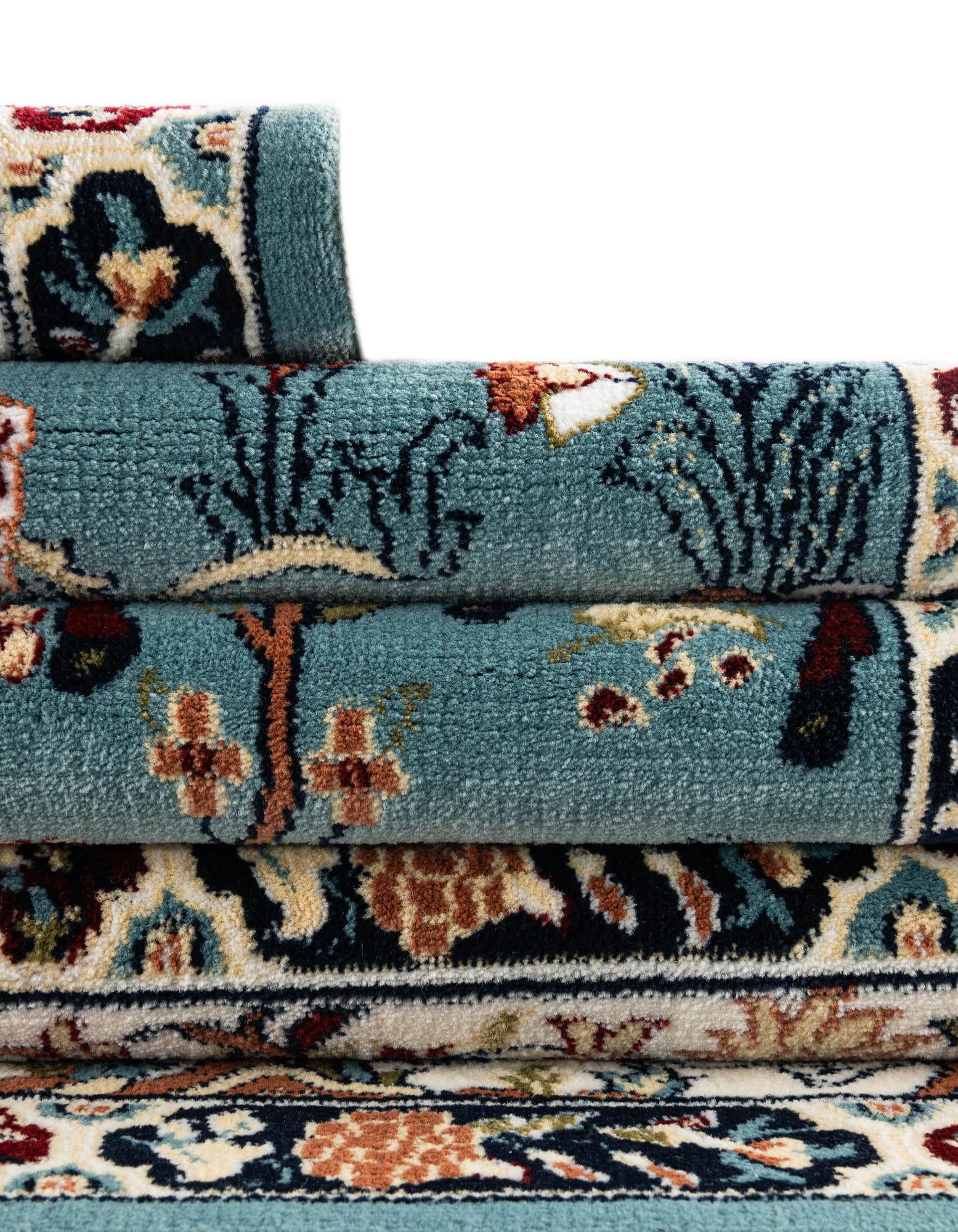 Blue 5' x 5' Nain Design Octagon Rug | Rugs.com