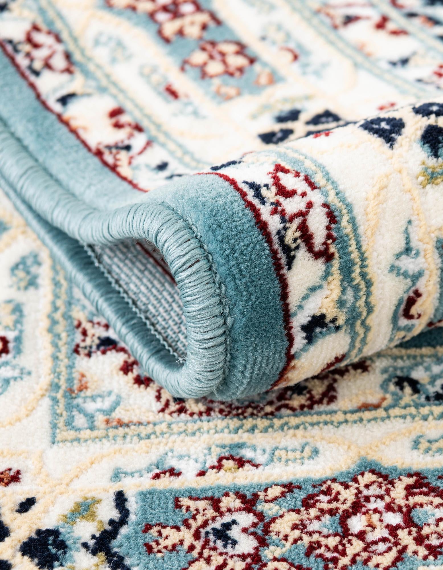 Blue 3' 3 x 3' 3 Nain Design Octagon Rug | Rugs.com