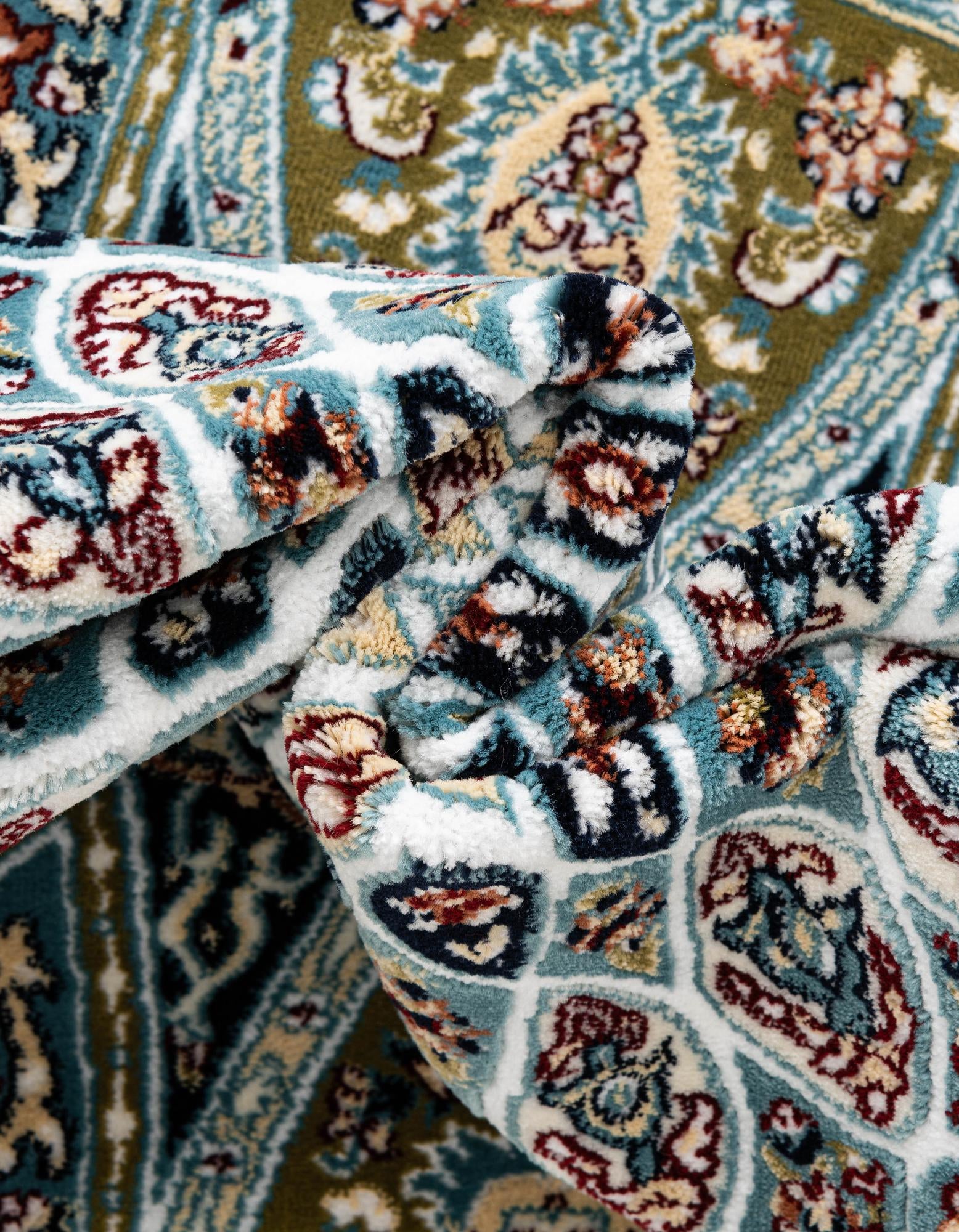 Blue 3' 3 x 3' 3 Nain Design Octagon Rug | Rugs.com