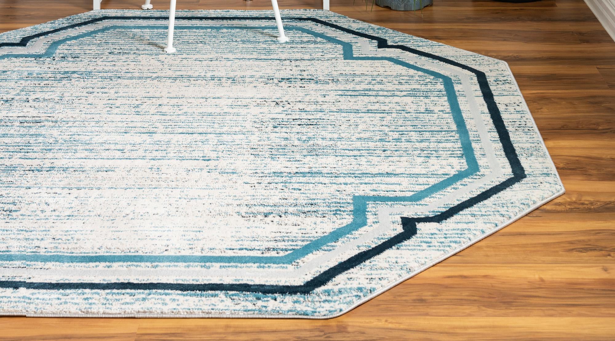 Blue 7' x 7' Oasis Octagon Rug | Rugs.com