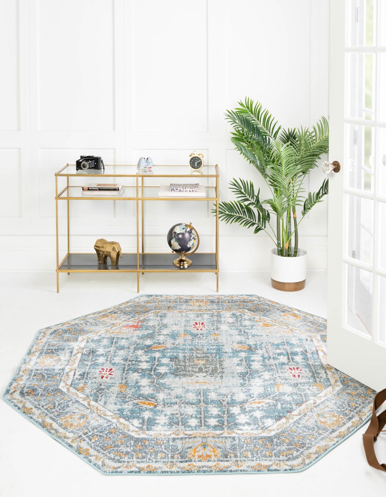 Blue 6' x 6' Paragon Octagon Rug | Rugs.com