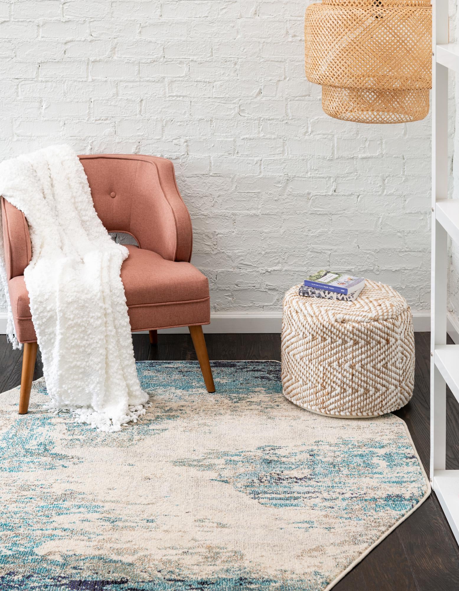 Blue 5' 3 x 5' 3 Vivid Octagon Rug | Rugs.com