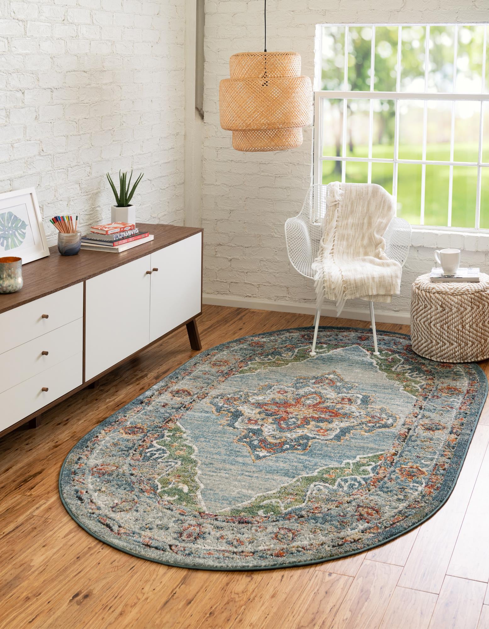 Blue 7' 10 x 10' Isabella Oval Rug | Rugs.com