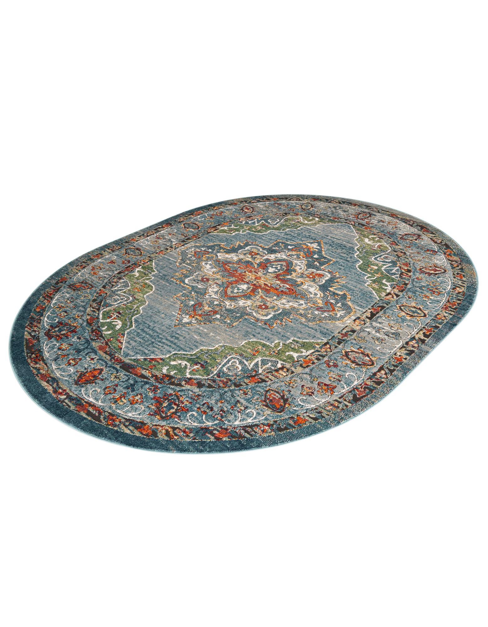 Blue 7' 10 x 10' Isabella Oval Rug | Rugs.com