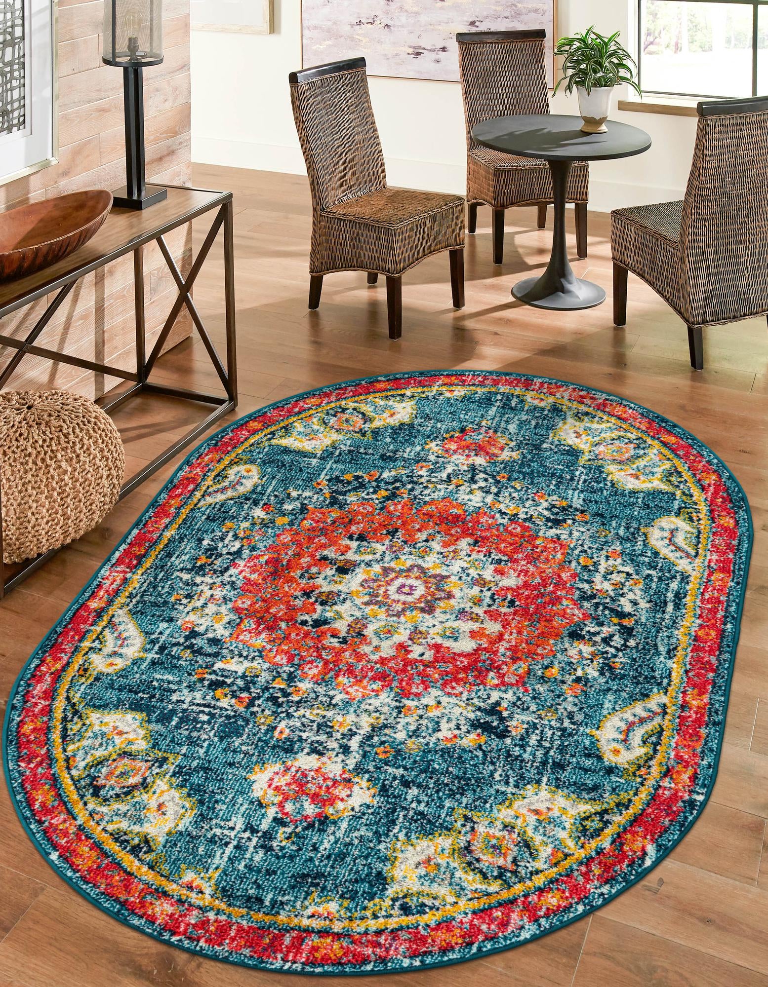 Blue 7' 10 x 10' Madeline Oval Rug | Rugs.com