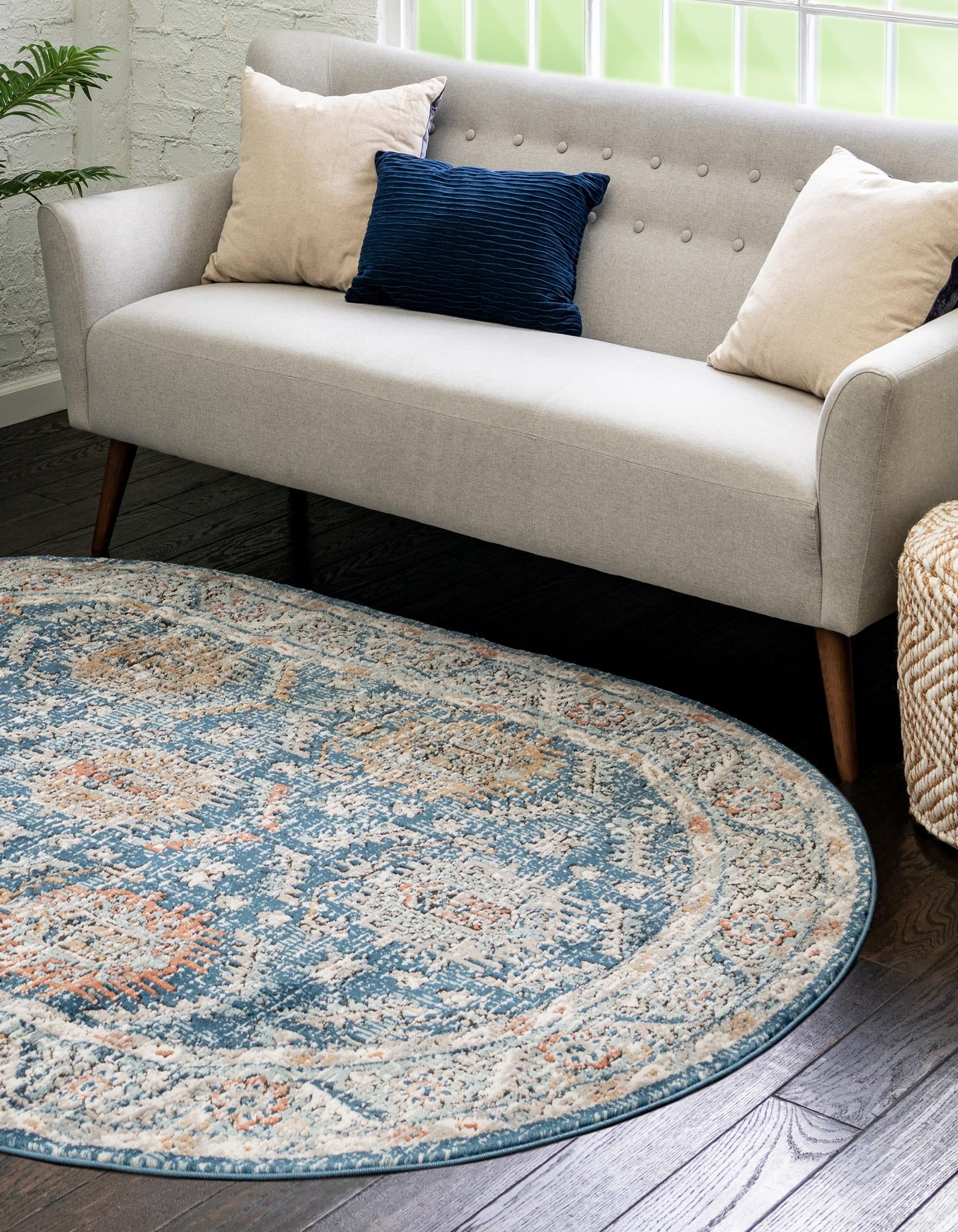 Blue 7' 10 x 10' Nyla Oval Rug | Rugs.com