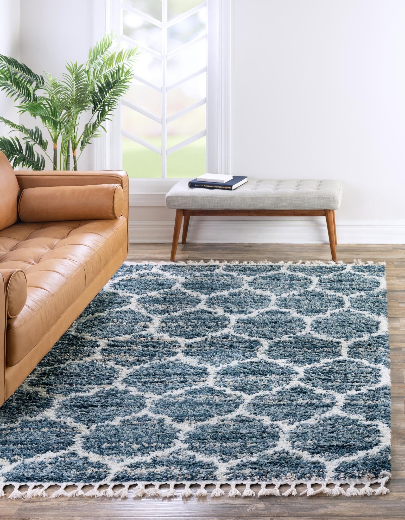 Blue 8' x 10' Athena Shag Rug | Rugs.com