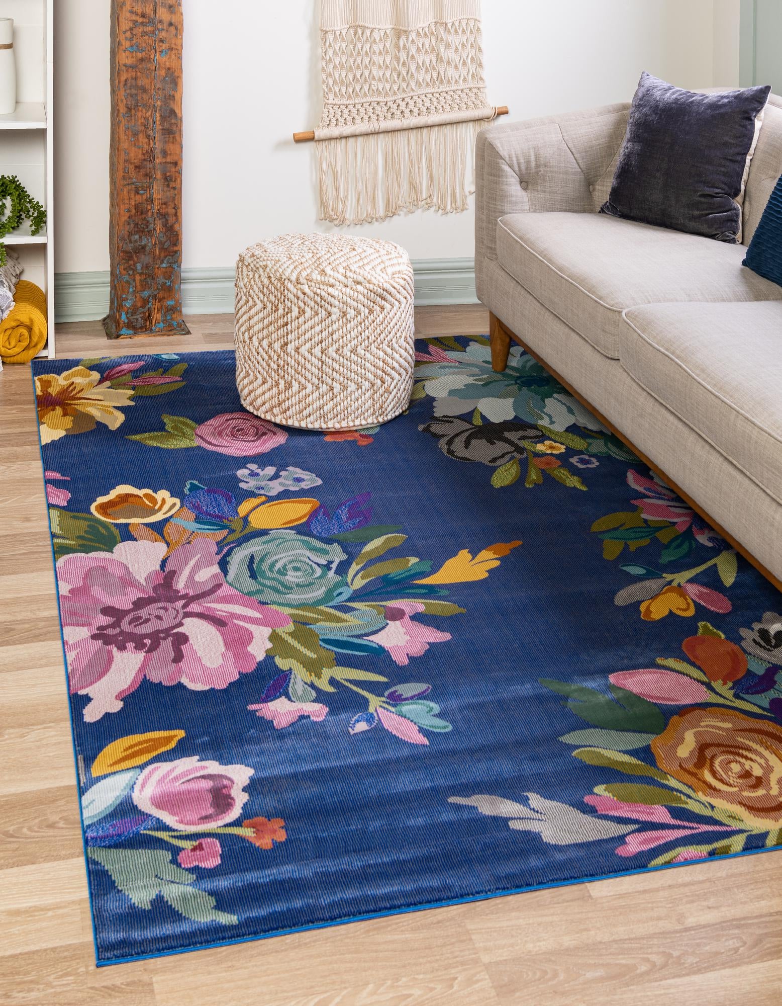Blue 4' x 6' Blossom Rug | Rugs.com