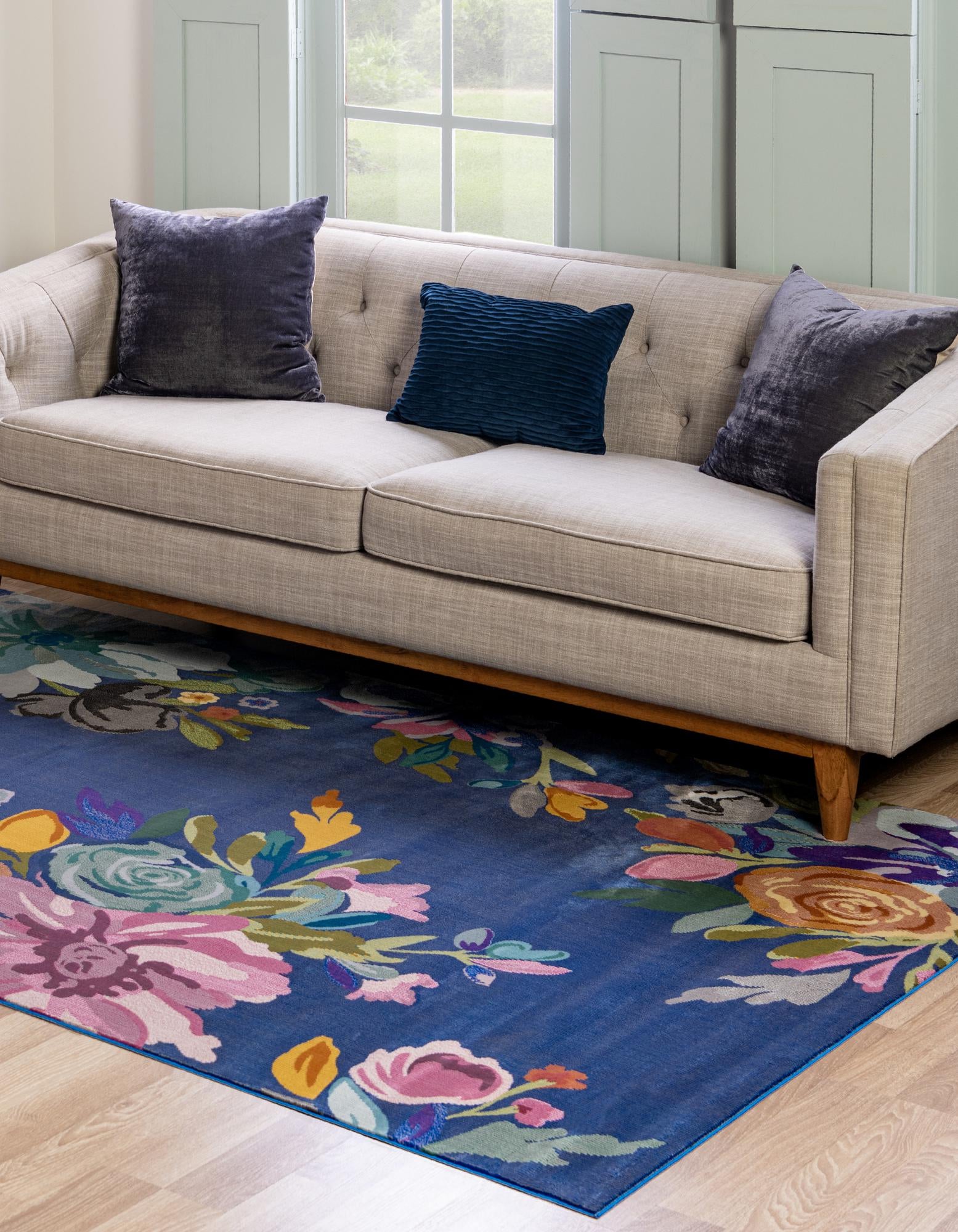 Blue 4' x 6' Blossom Rug | Rugs.com
