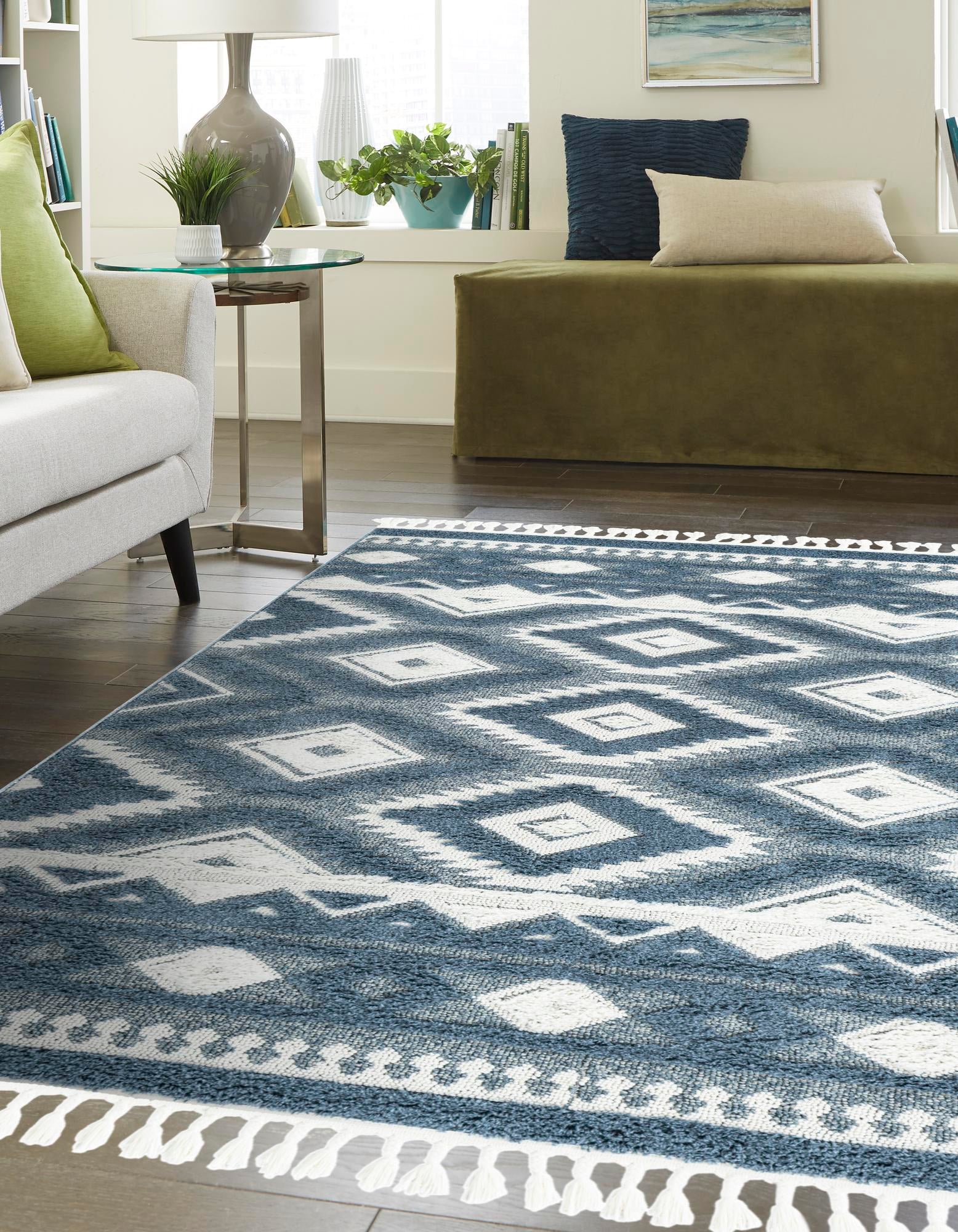 Blue 4' x 6' Boho Rug | Rugs.com