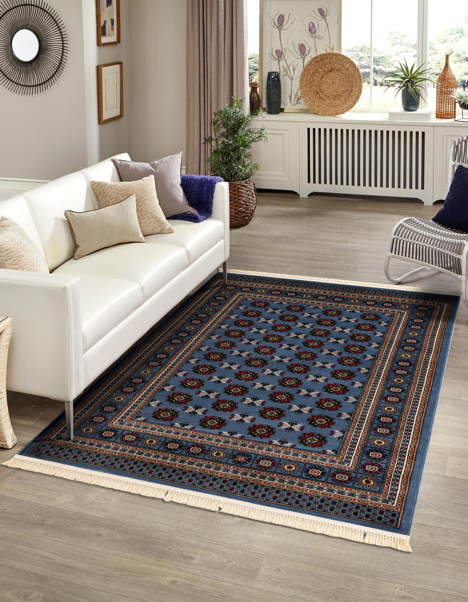 Blue 4' x 6' Bokhara Rug | Rugs.com