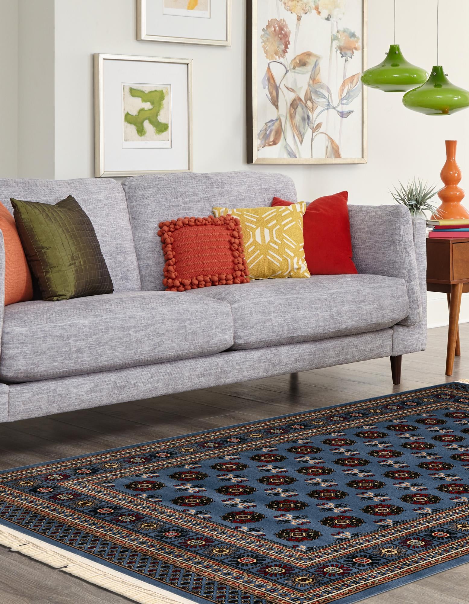 Blue 4' x 6' Bokhara Rug | Rugs.com