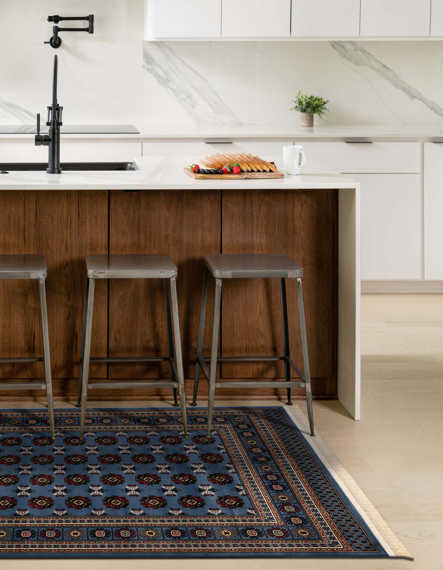 Blue 4' x 6' Bokhara Rug | Rugs.com