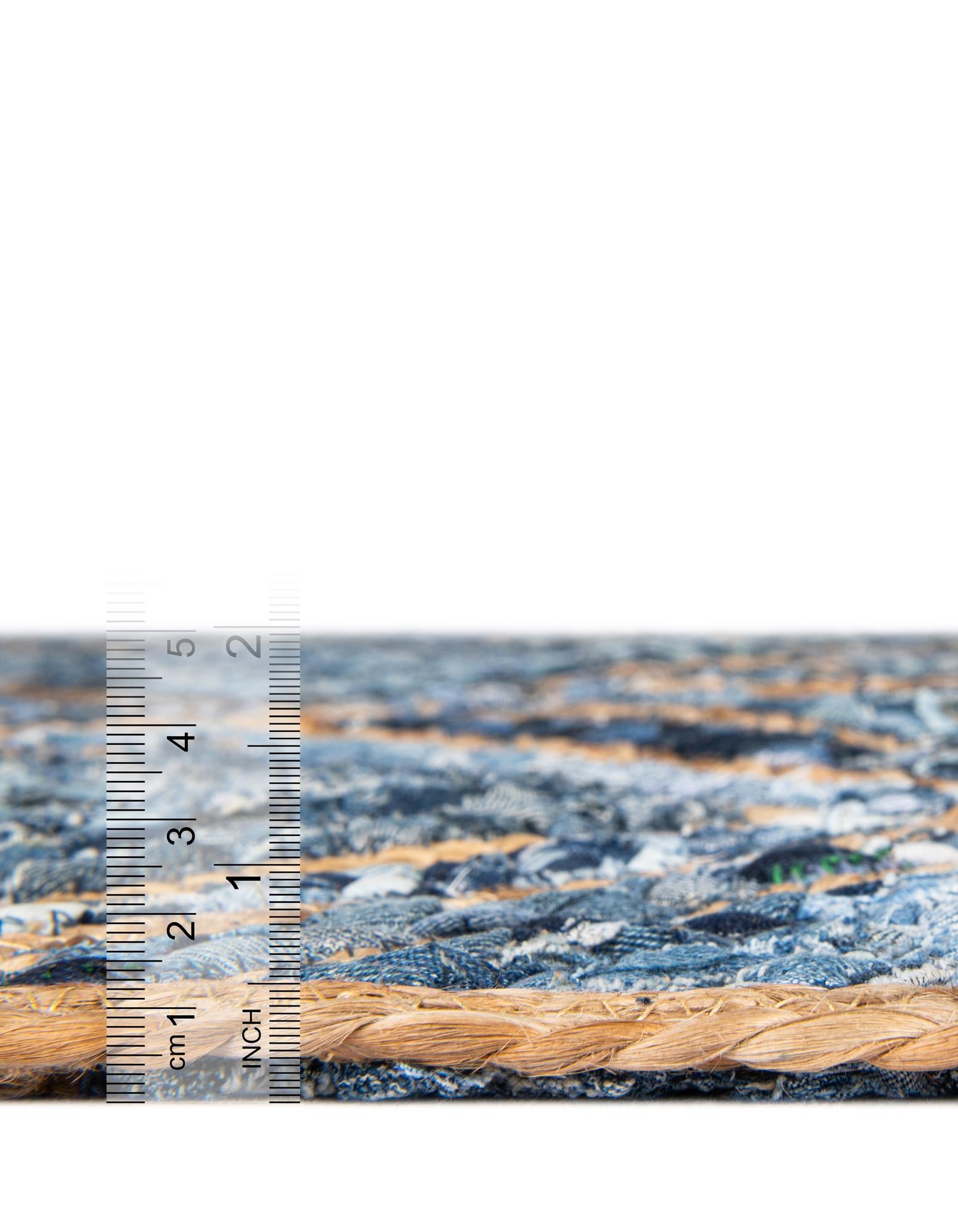 Blue 6' 1 x 9' Hand Braided Jute Rug | Rugs.com