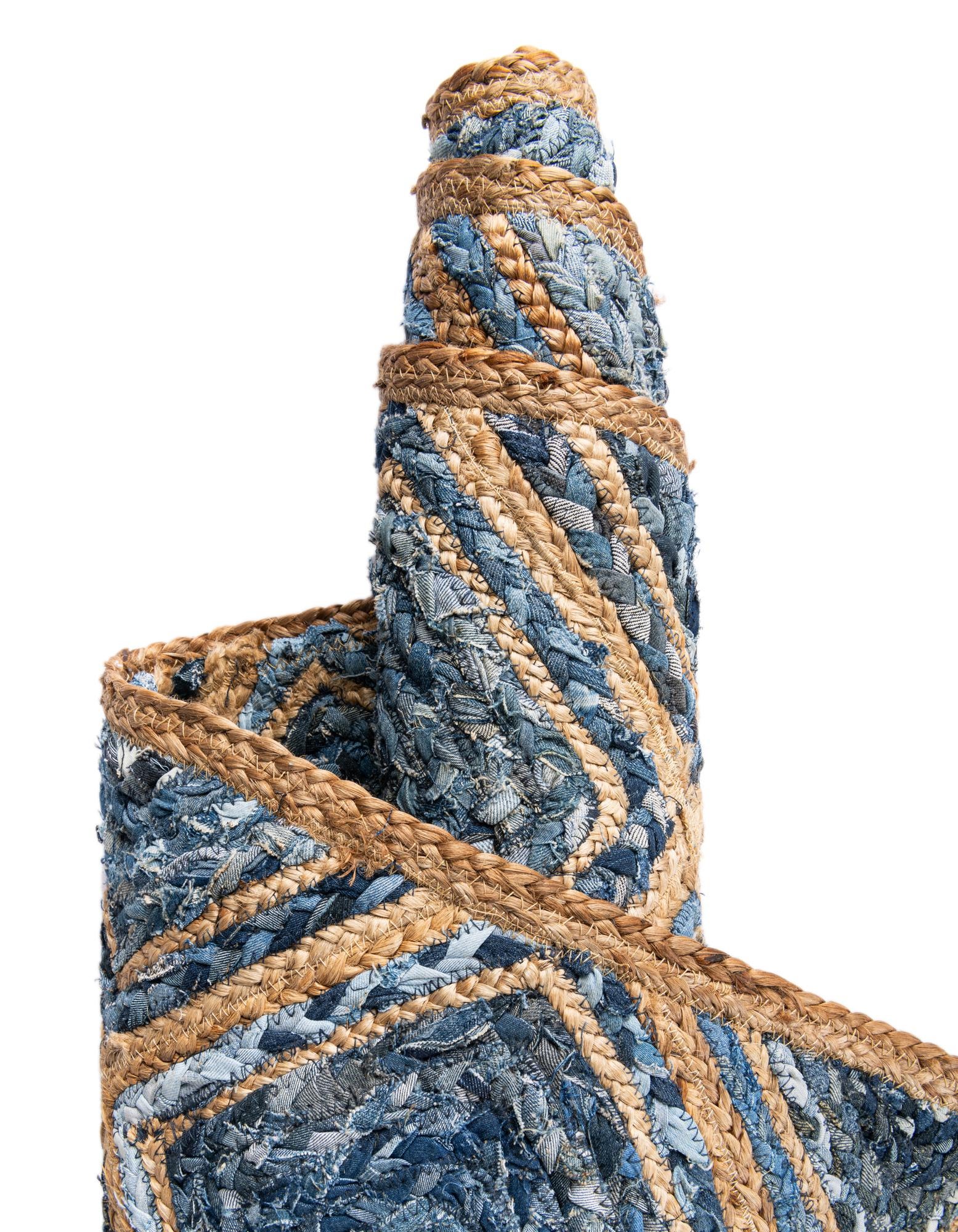 Blue 6' 1 x 9' Hand Braided Jute Rug | Rugs.com
