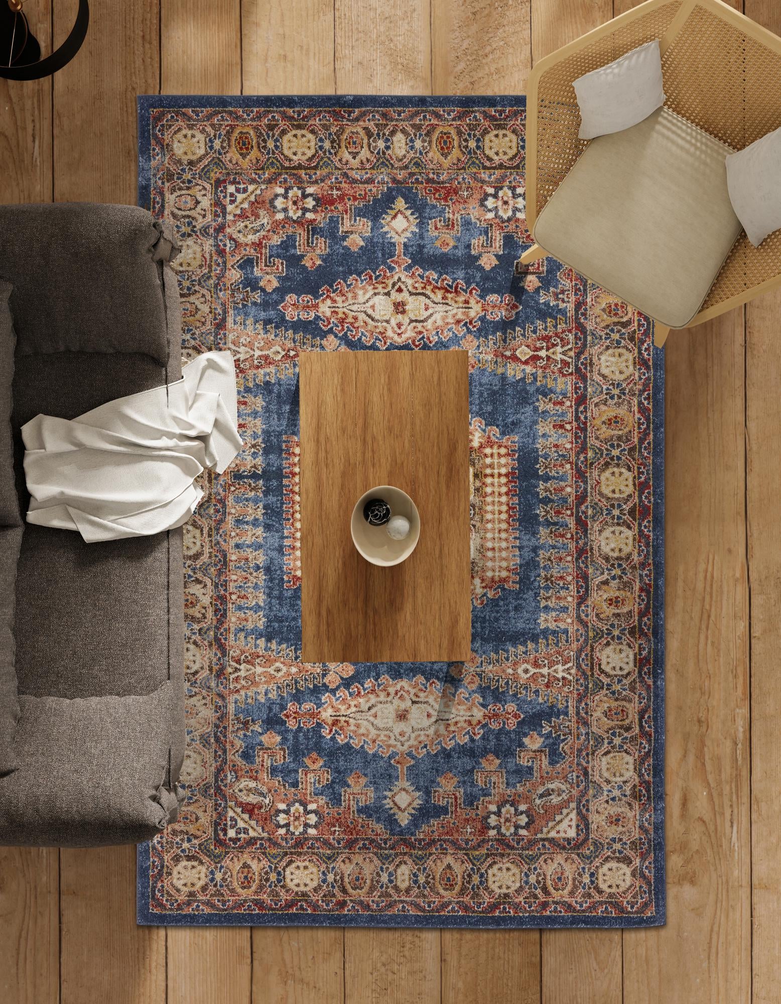 Blue 7' 10 x 11' Eden Rug | Rugs.com