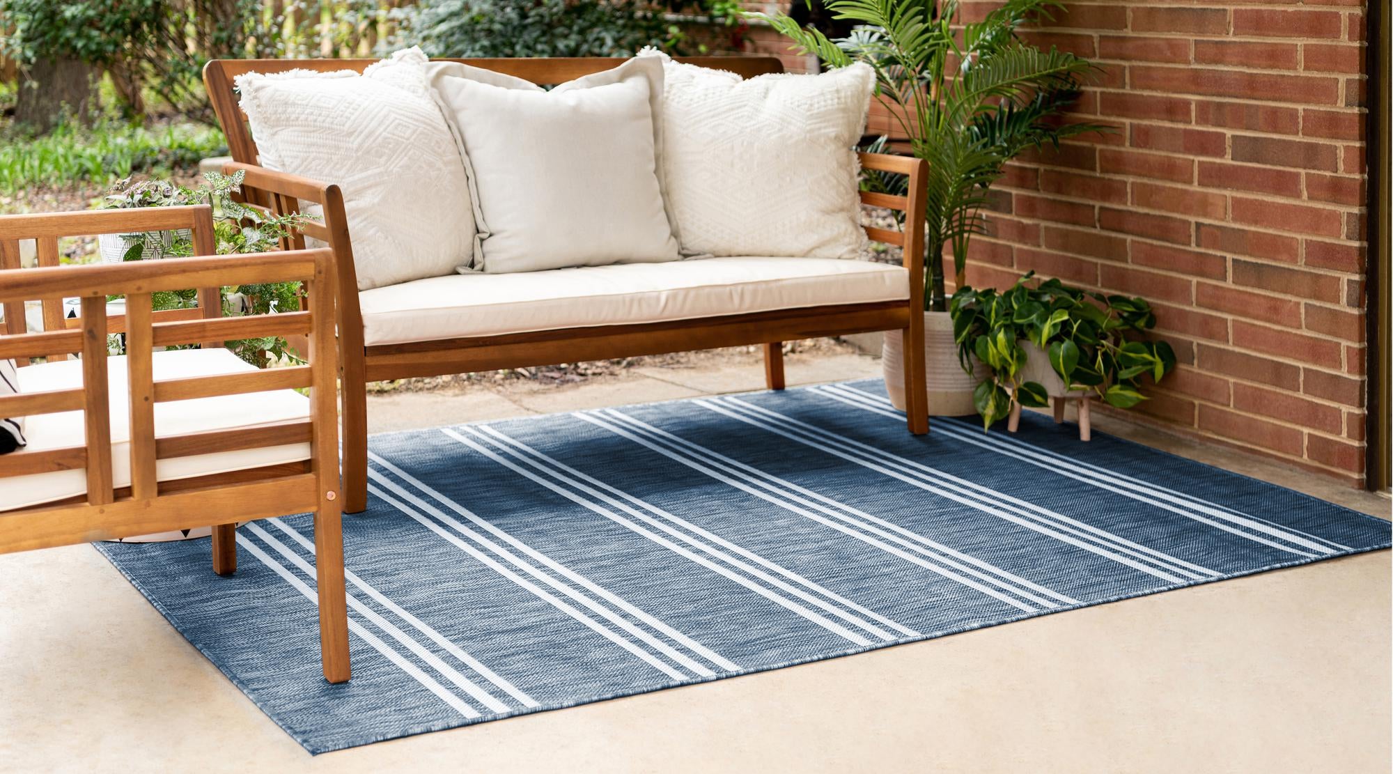 Blue 7' x 10' Jill Zarin Anguilla Indoor / Outdoor Rug | Rugs.com