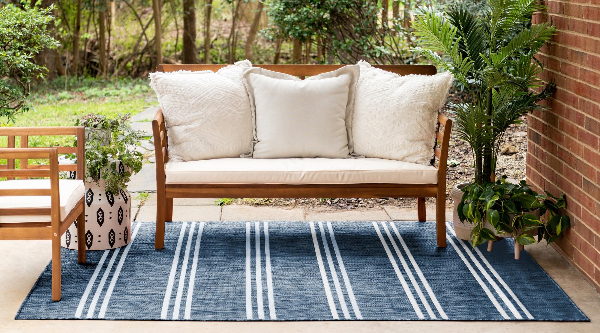 Blue 7' x 10' Jill Zarin Anguilla Indoor / Outdoor Rug | Rugs.com