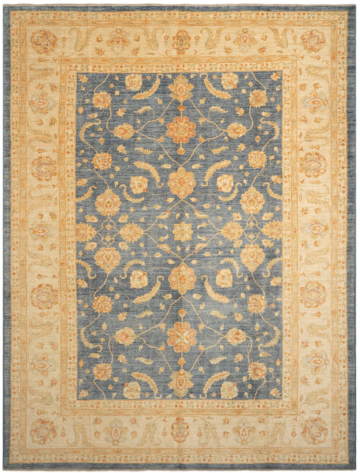 Blue 9' 1 x 12' Kaizar Wool Rug | Rugs.com