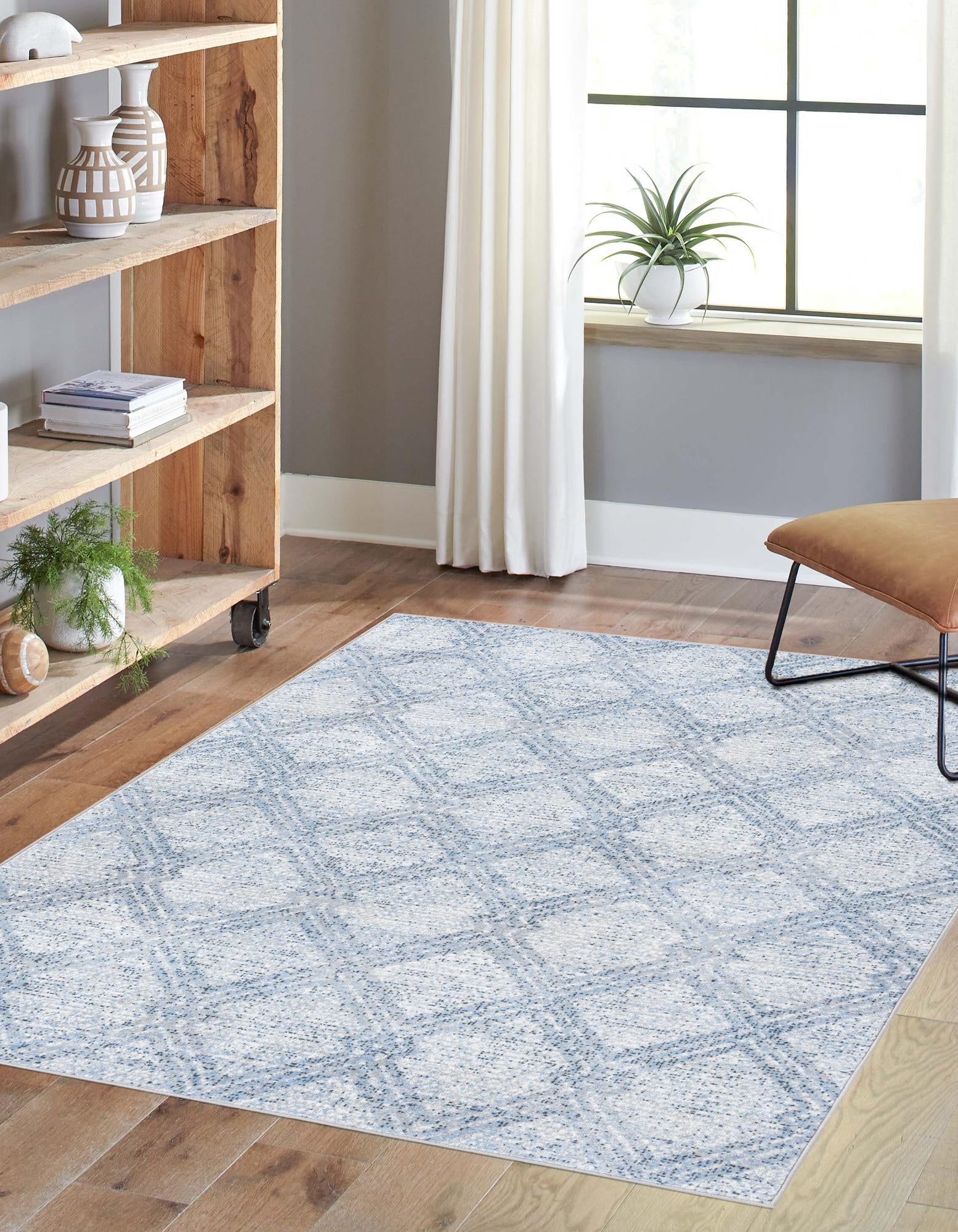 Blue 9' x 12' Kamala Washable Rug | Rugs.com