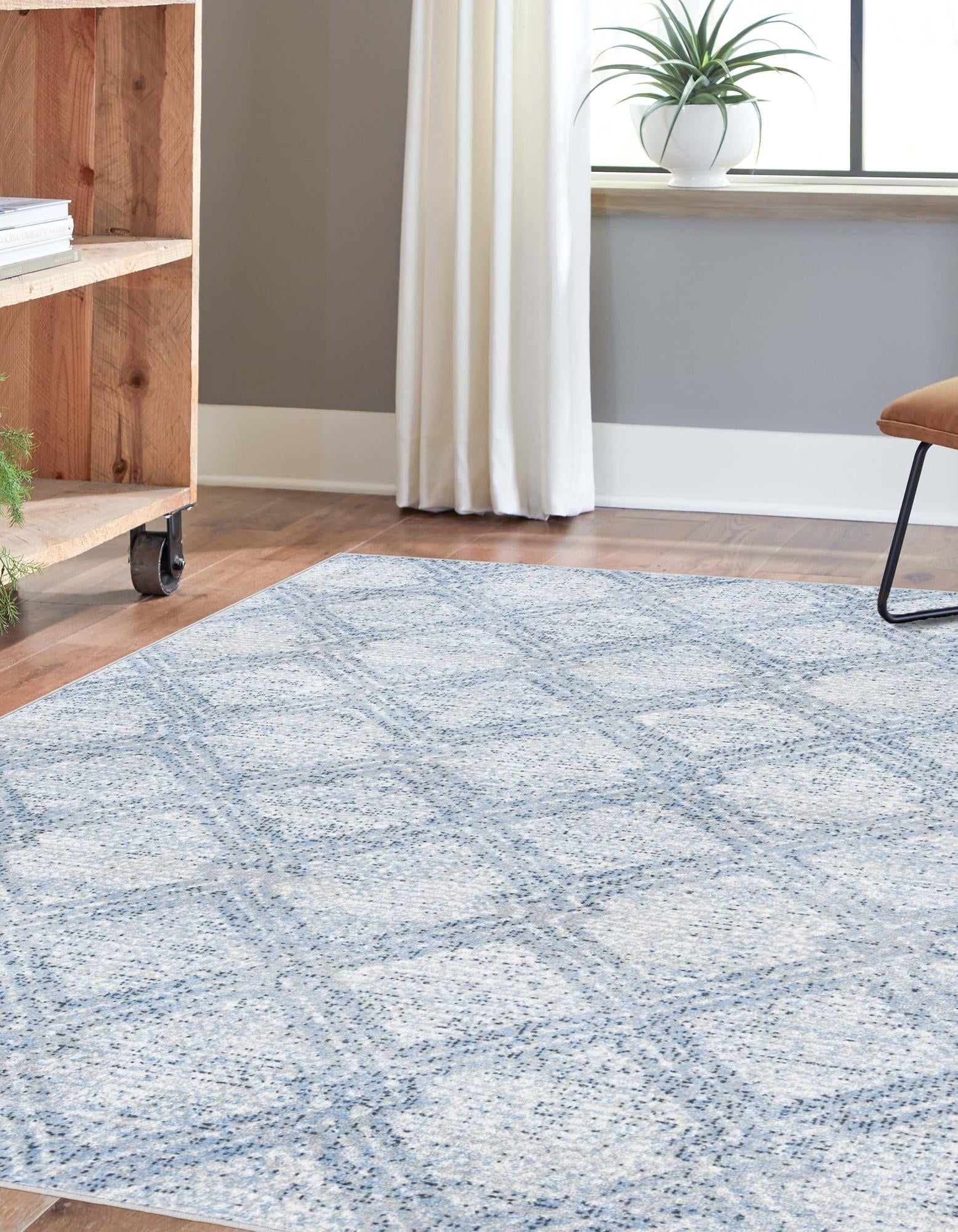 Blue 9' x 12' Kamala Washable Rug | Rugs.com