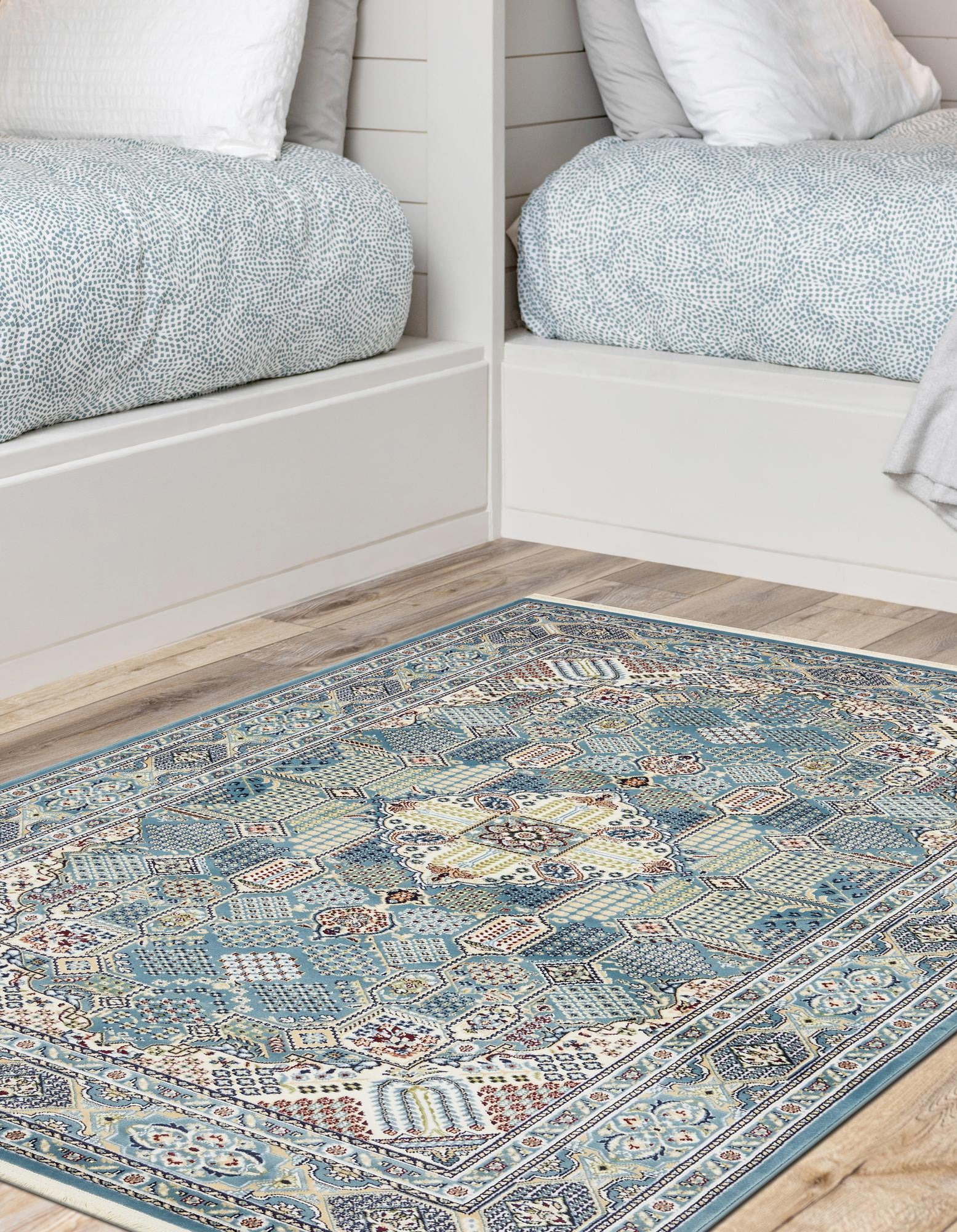 Blue 3' x 5' Nain Design Rug | Rugs.com