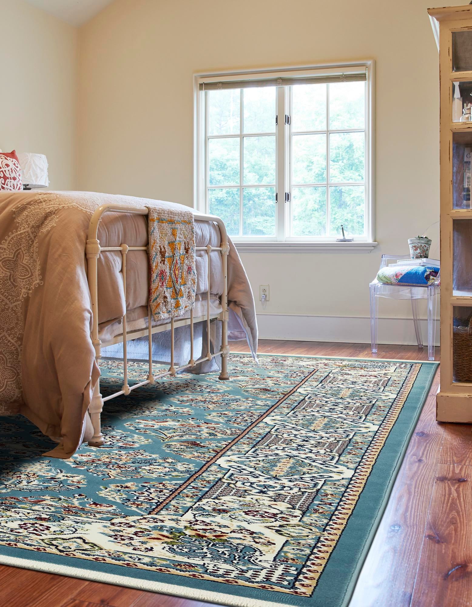 Blue 8' x 10' Nain Design Rug | Rugs.com