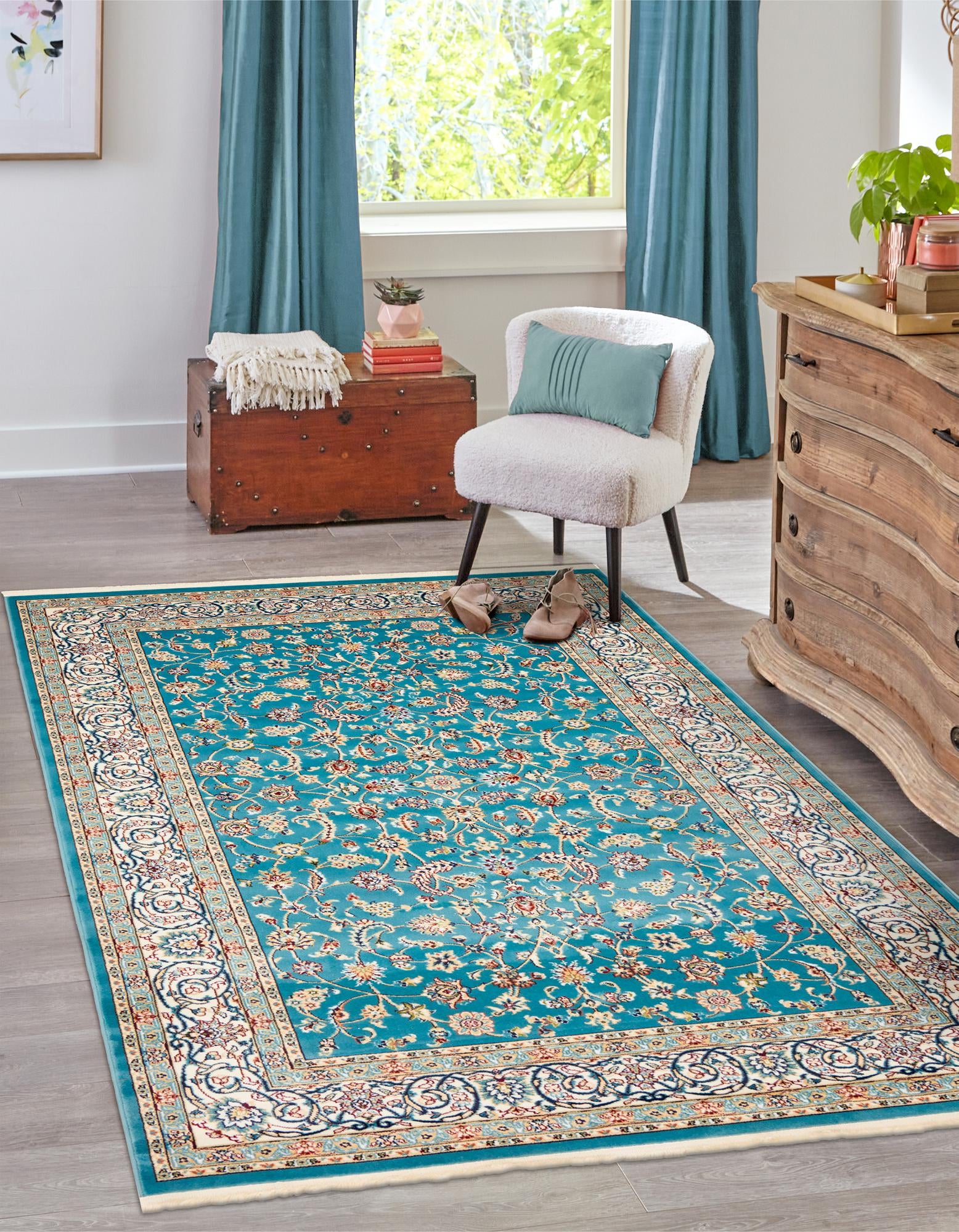 Blue 10' x 13' Nain Design Rug | Rugs.com