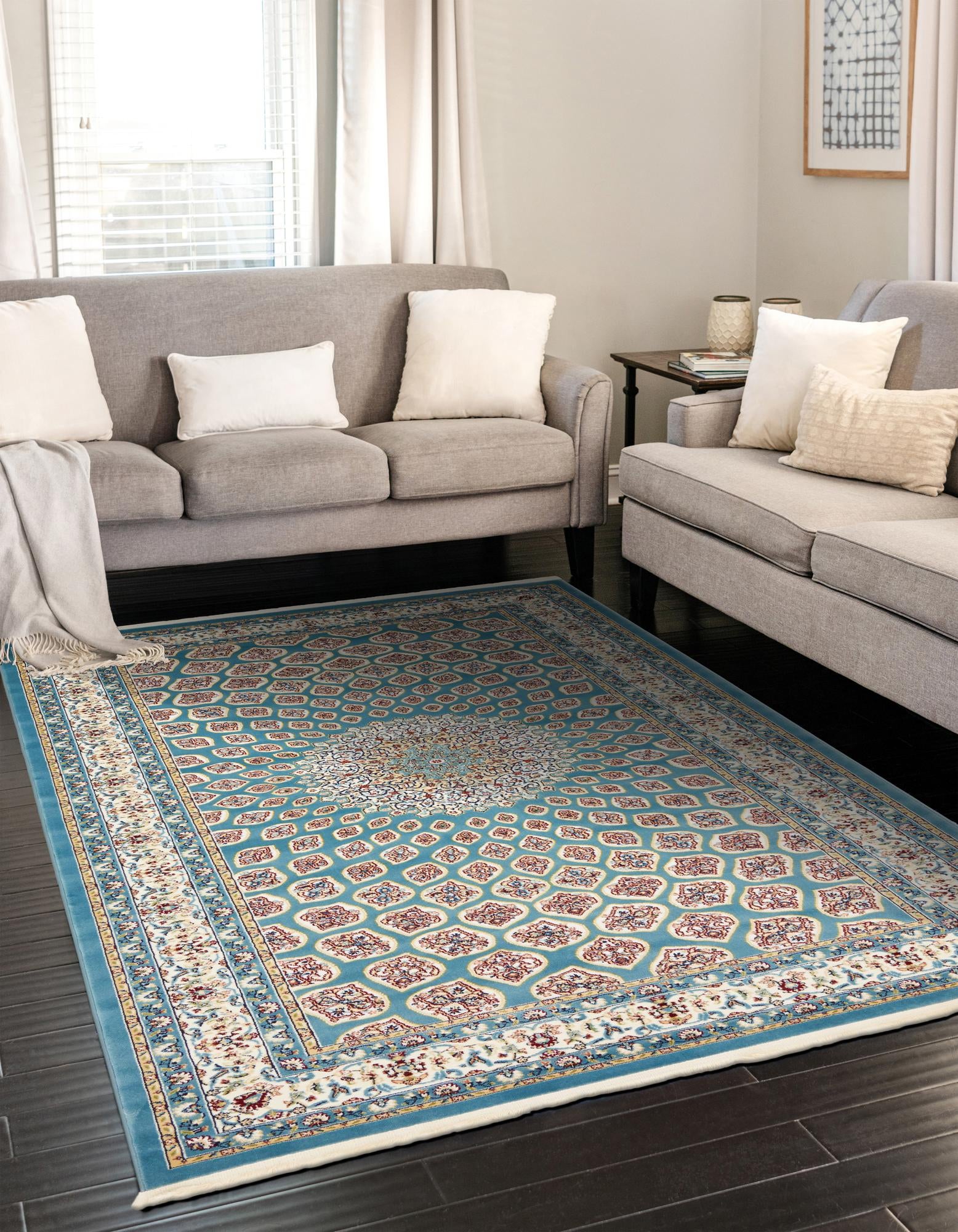 Blue 5' x 8' Nain Design Rug | Rugs.com