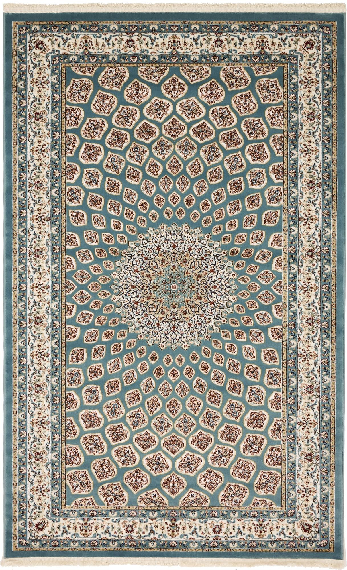 Blue 5' x 8' Nain Design Rug | Rugs.com