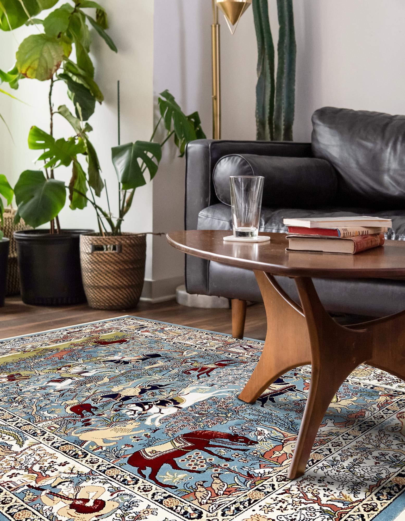 Blue 3' x 5' Nain Design Rug | Rugs.com