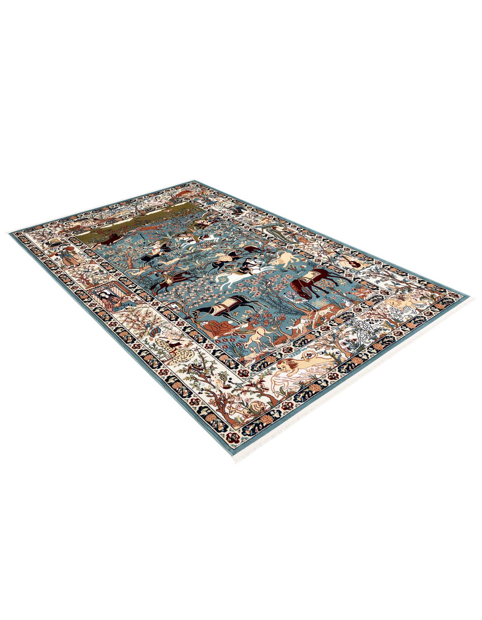 Blue 5' x 8' Nain Design Rug | Rugs.com