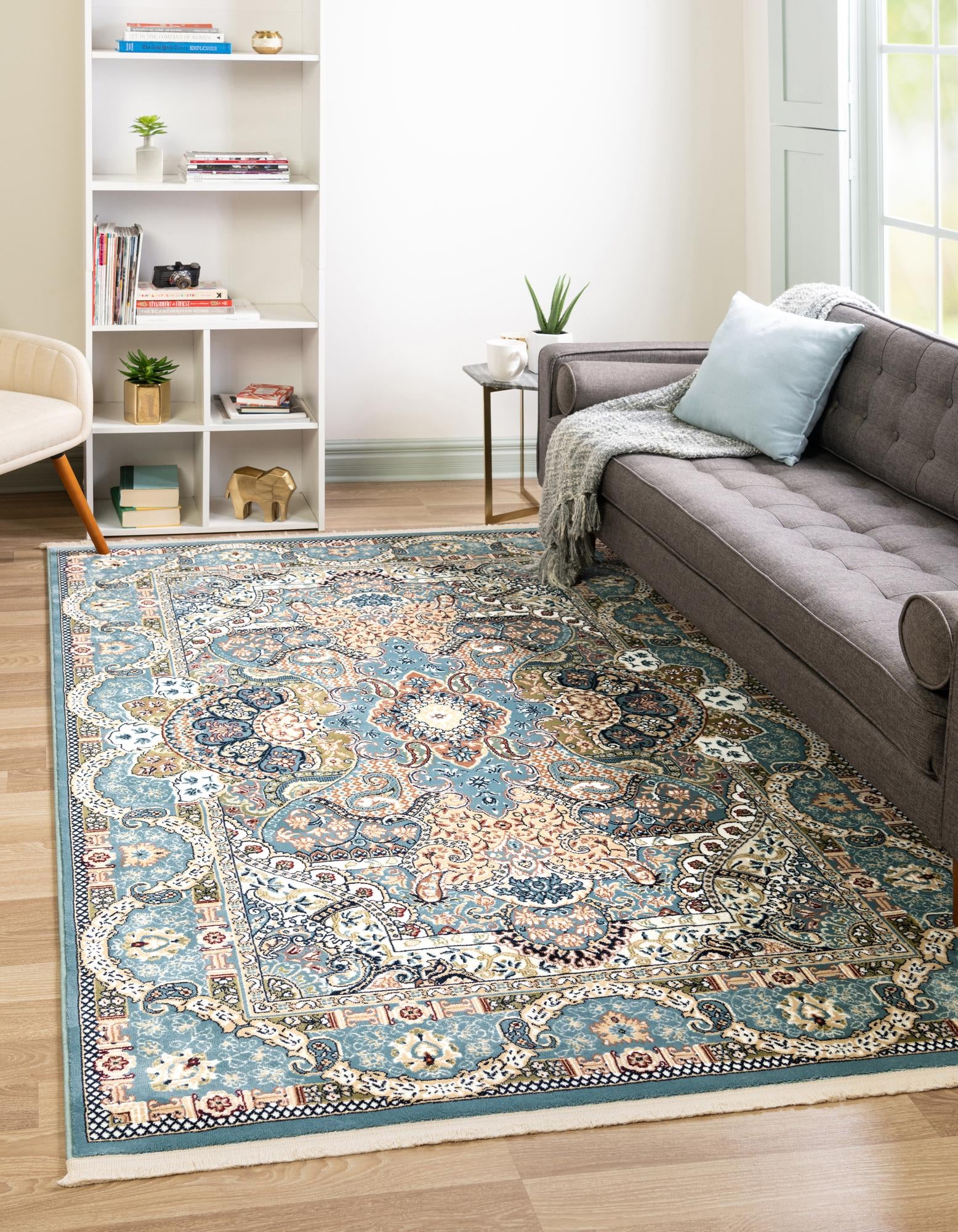 Blue 8' x 10' Nain Design Rug | Rugs.com