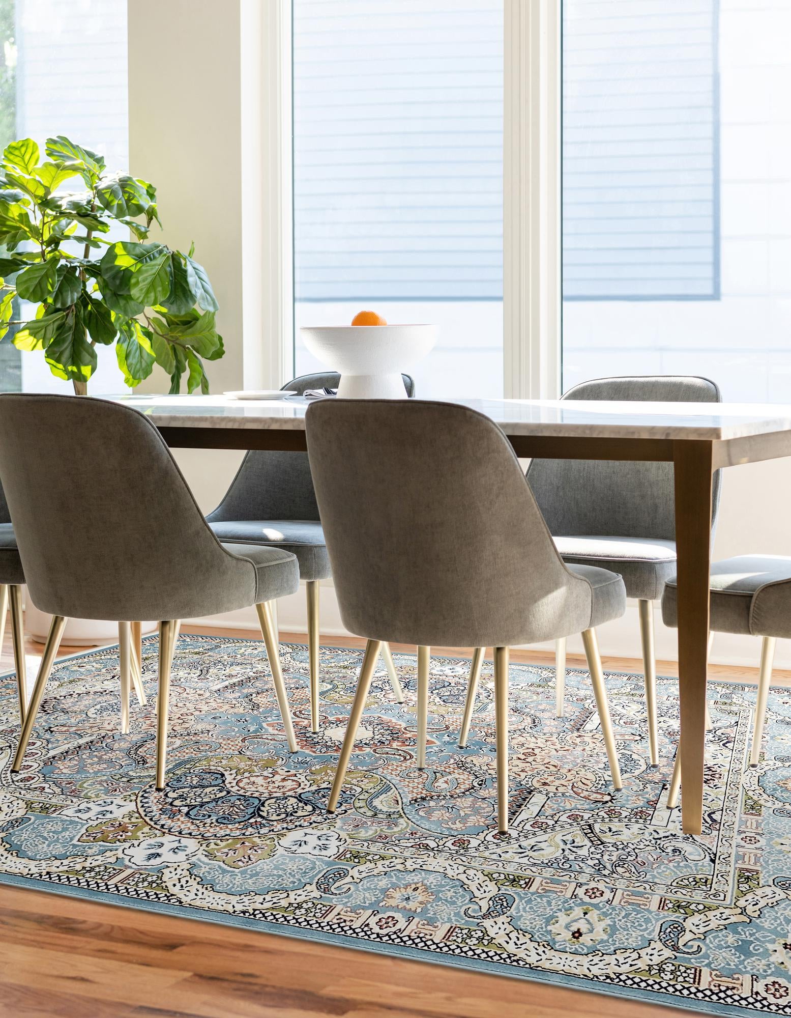 Blue 8' x 10' Nain Design Rug | Rugs.com